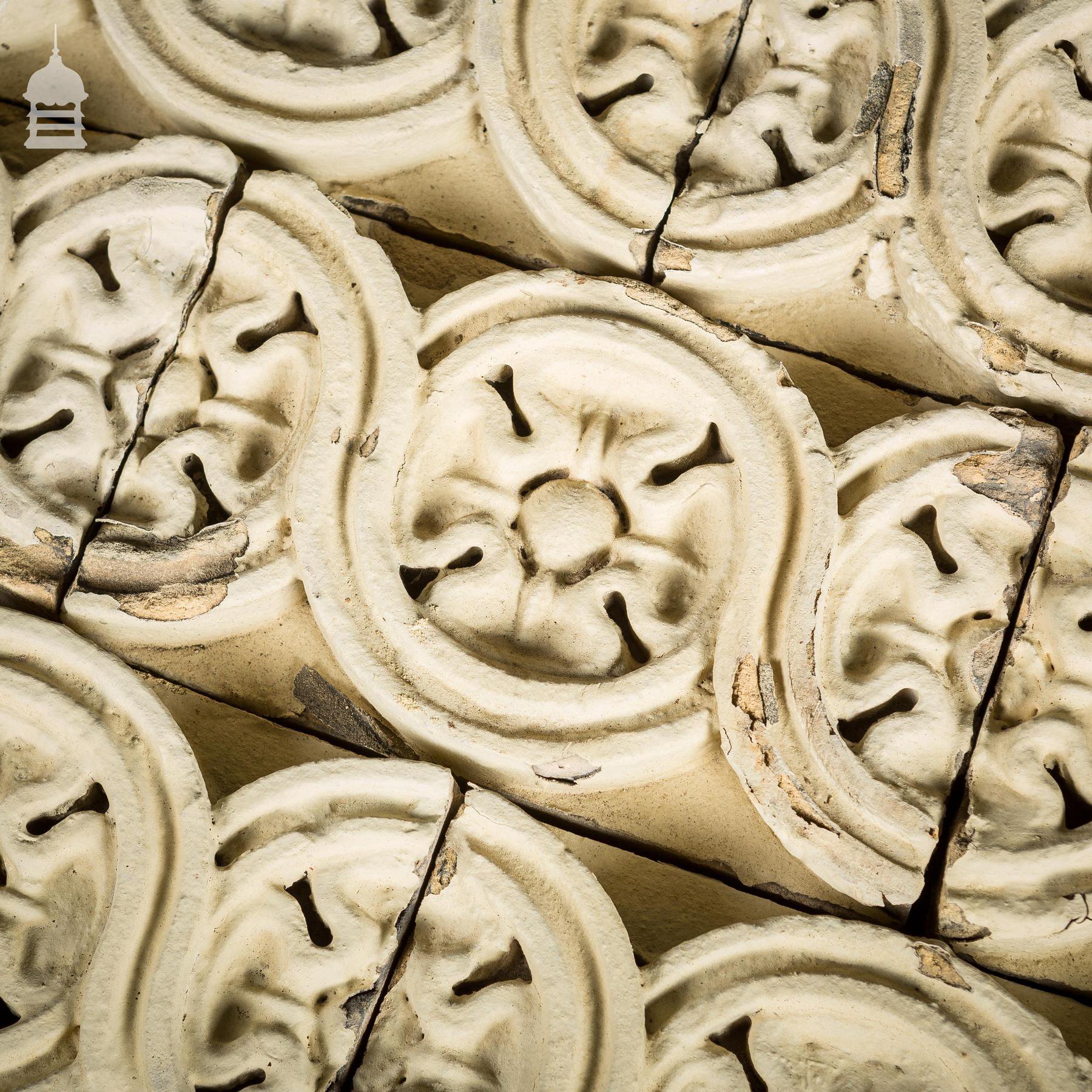 Batch of 39 19th C Decorative White Tudor Rose Design Bricks | Norfolk ...