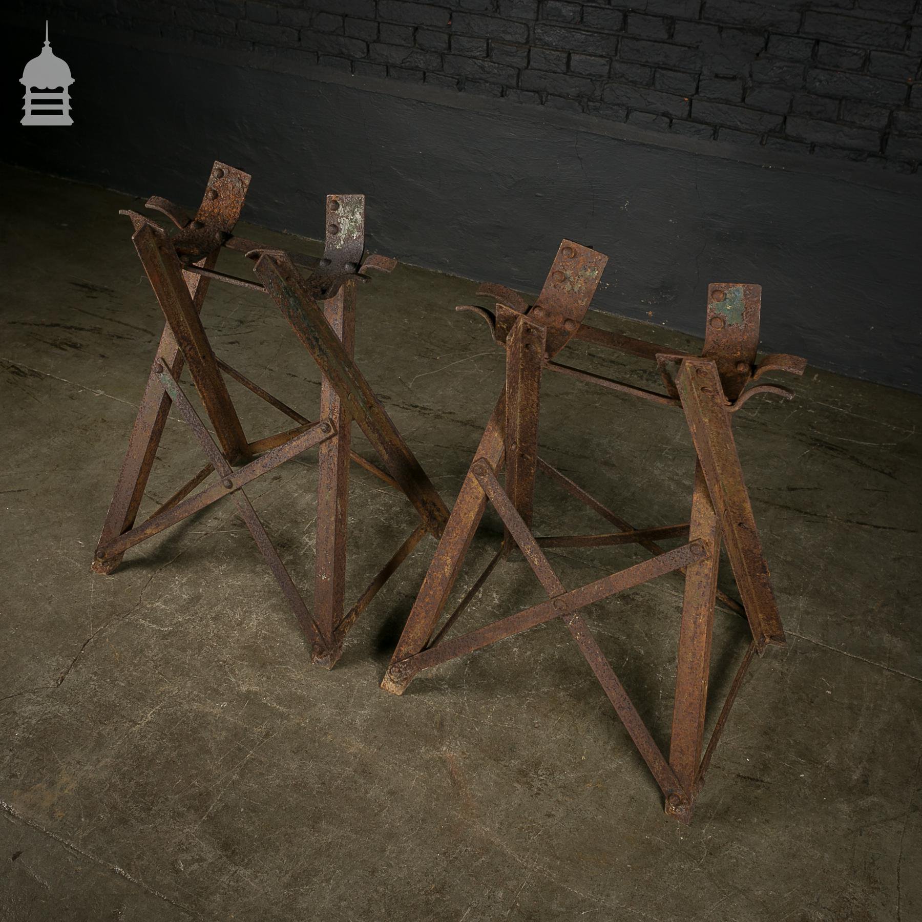 Pair of Wrought Iron Victorian Barrel Stands | Norfolk Reclamation
