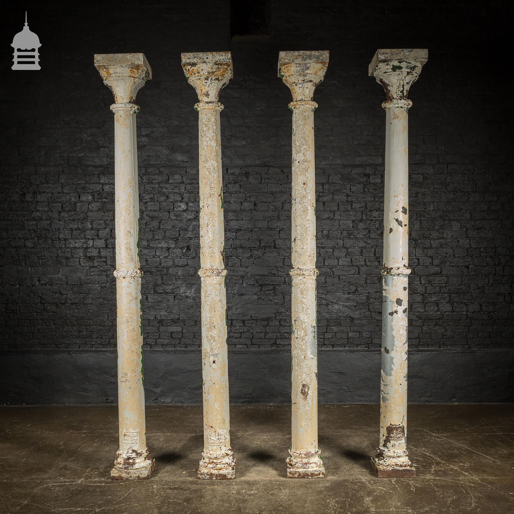 Set of 4 19th C Boulton of Norwich Cast Iron Columns Pillars Stanchions ...