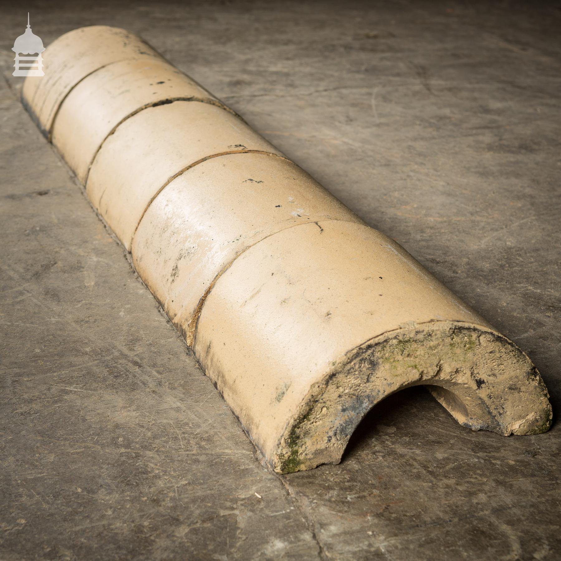 Batch Of 54 Reclaimed Buff Half Round Wall Copings 12 Metres