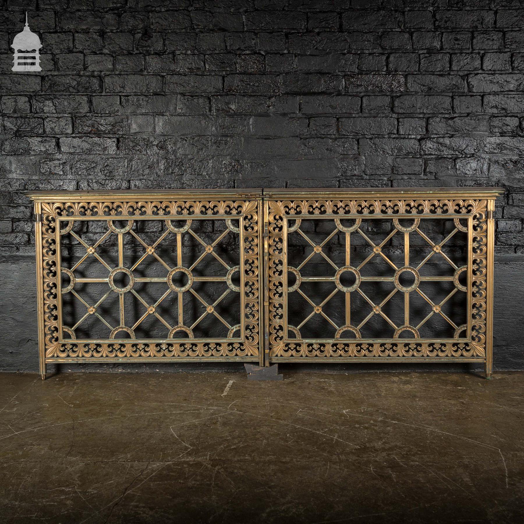 19th C George Gilbert Scott Jr Brass Alter Gates from Norwich Cathedral ...