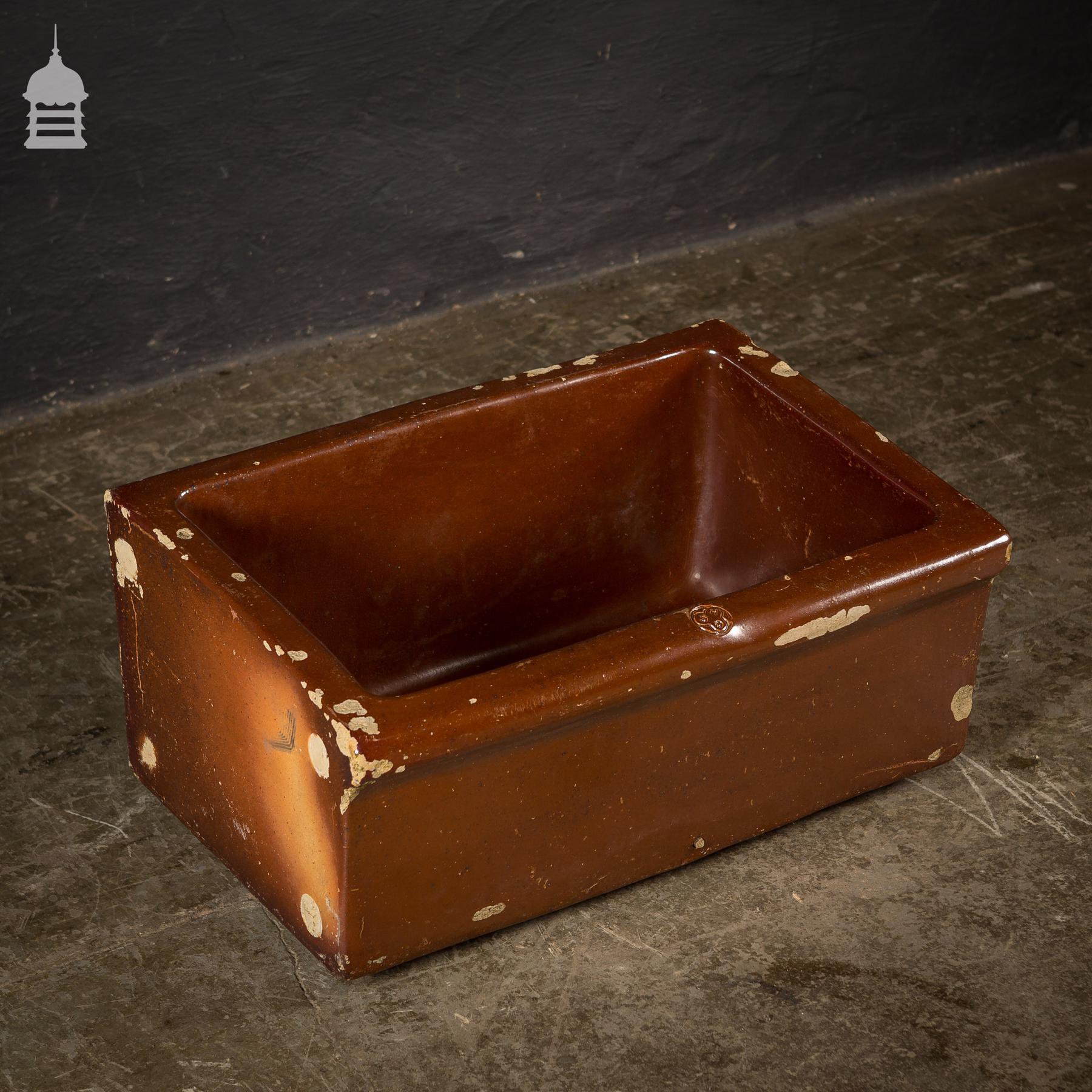 Large Salt Glazed Planter Trough Stamped O G H | Norfolk Reclamation