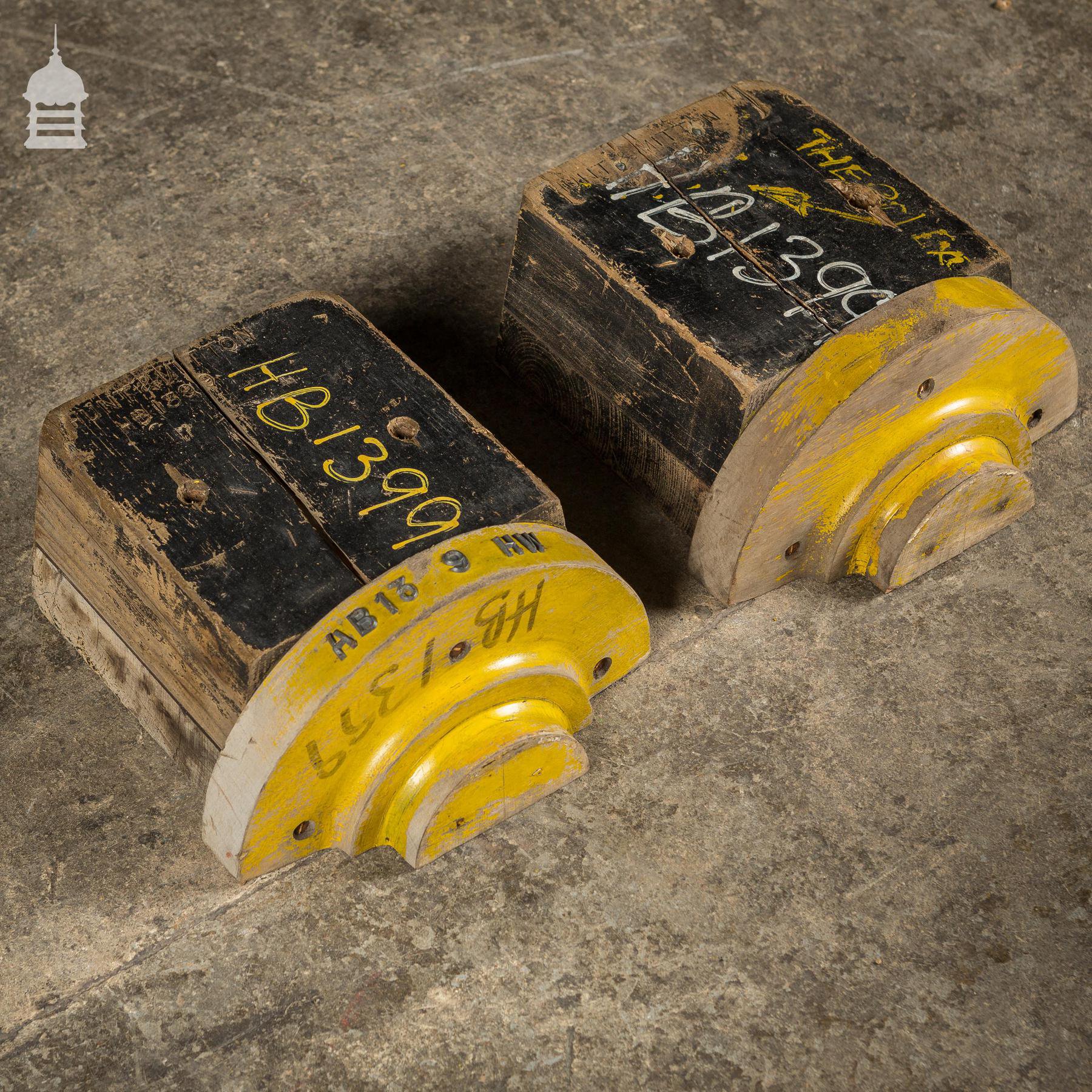 Pair of Black and Yellow Industrial Factory Foundry Moulds | Norfolk ...