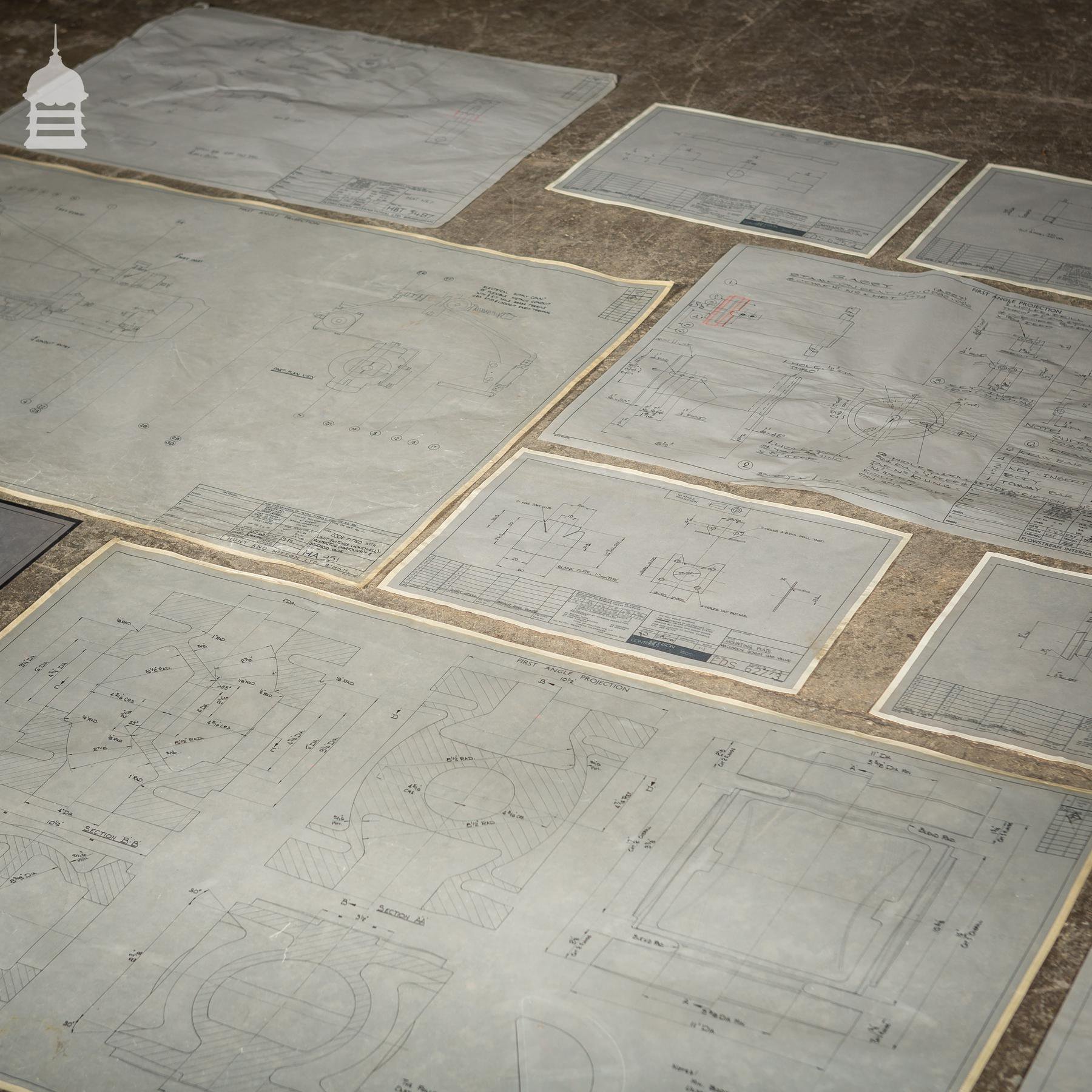 Huge Quantity of 10,000+ Industrial Technical Drawings on Drafting Film ...