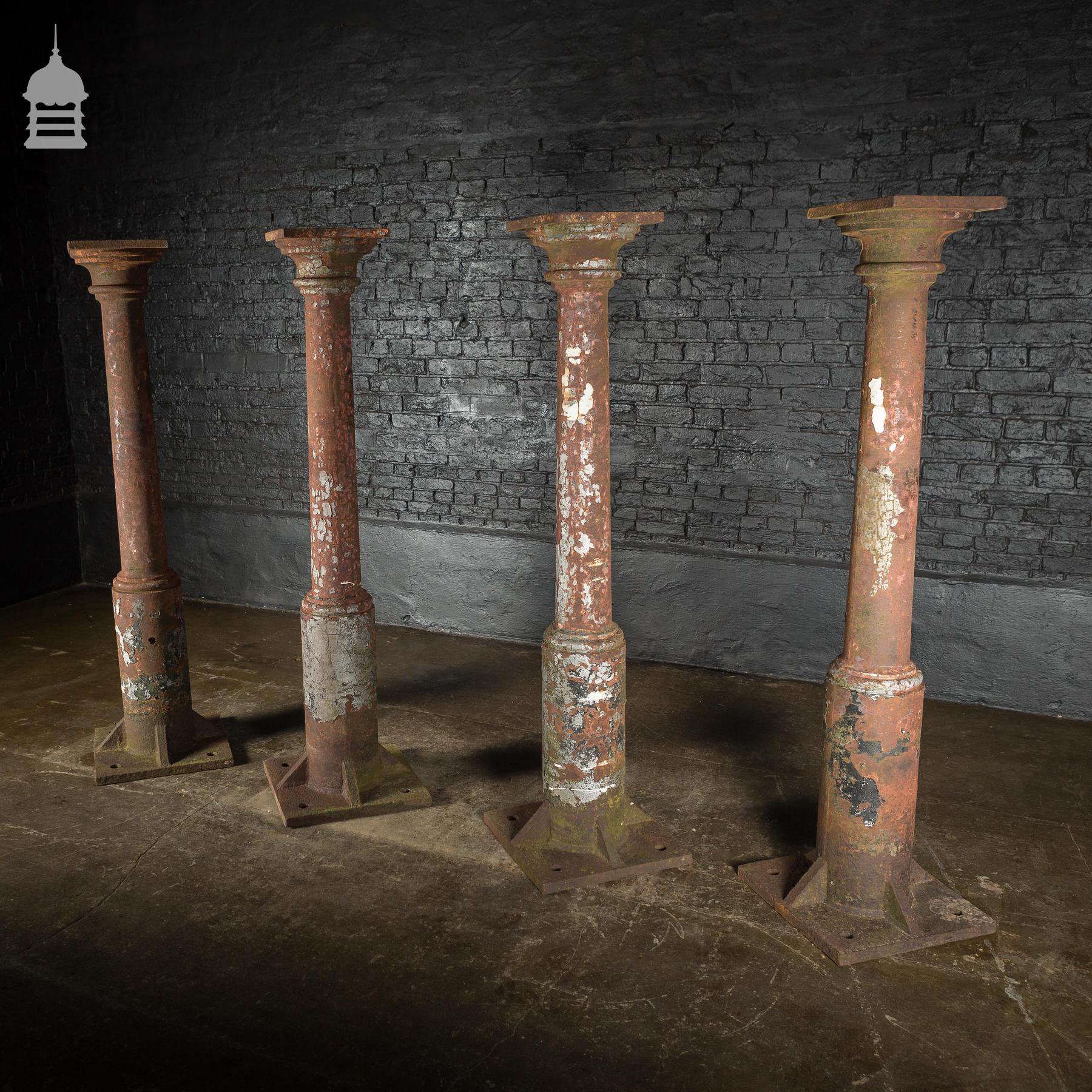 Set of 4 19th C Cast Iron Columns Pillars Stanchions | Norfolk Reclamation