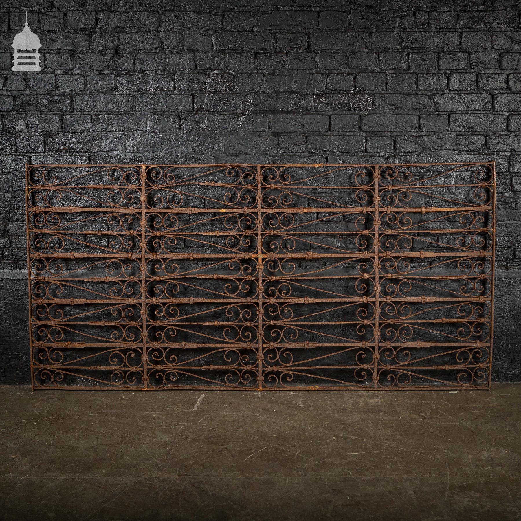 Large 19th C Wrought Iron Railing Panel with Scroll Design | Norfolk ...