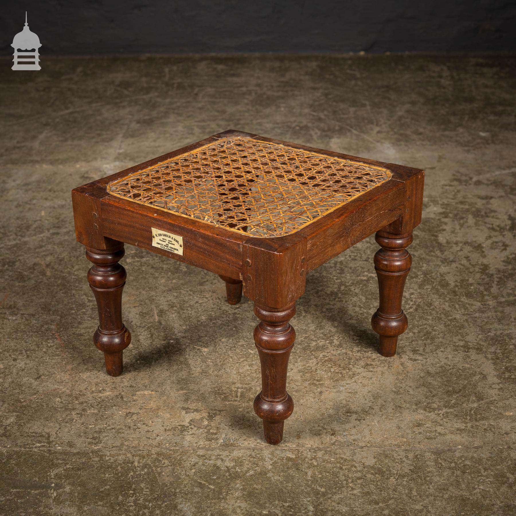 19th C Mahogany Foot Stool with Turned Legs by H. Don Carolis | Norfolk ...