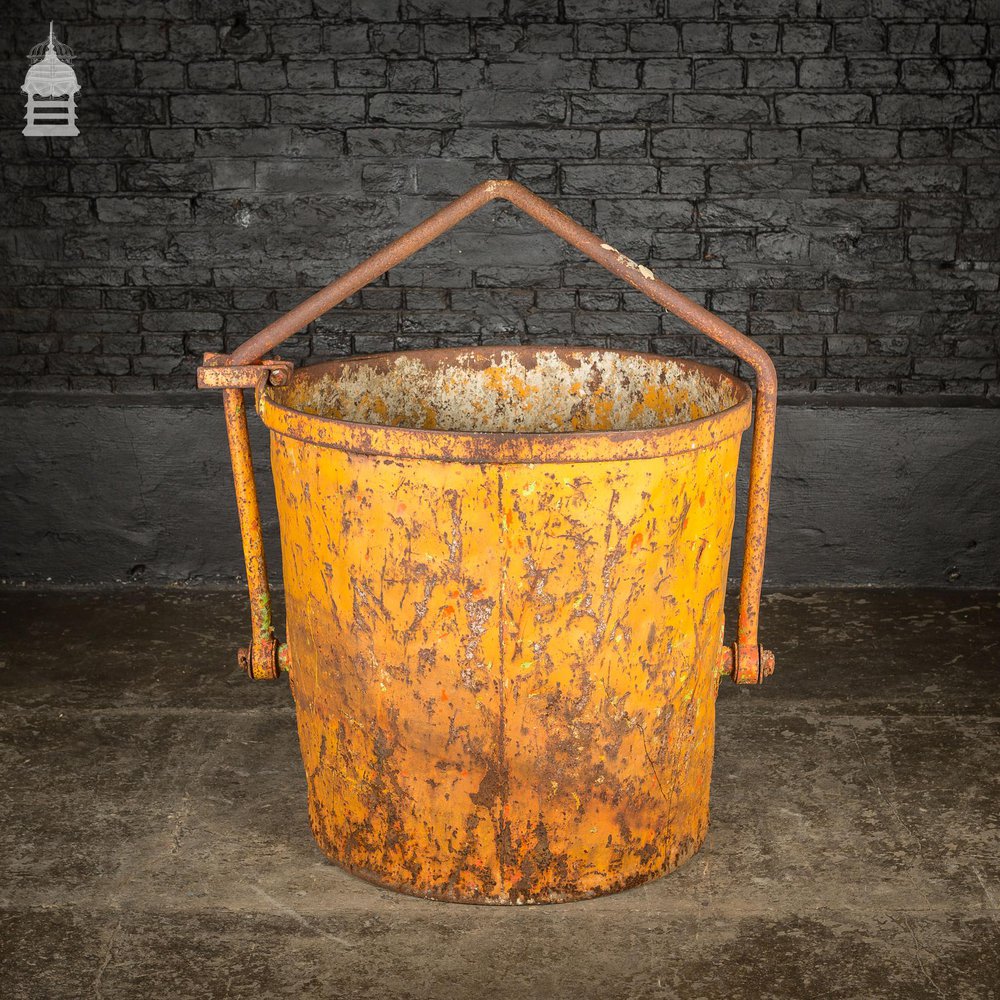 Large Industrial Yellow Painted Steel Barrel with Swing Handle ...