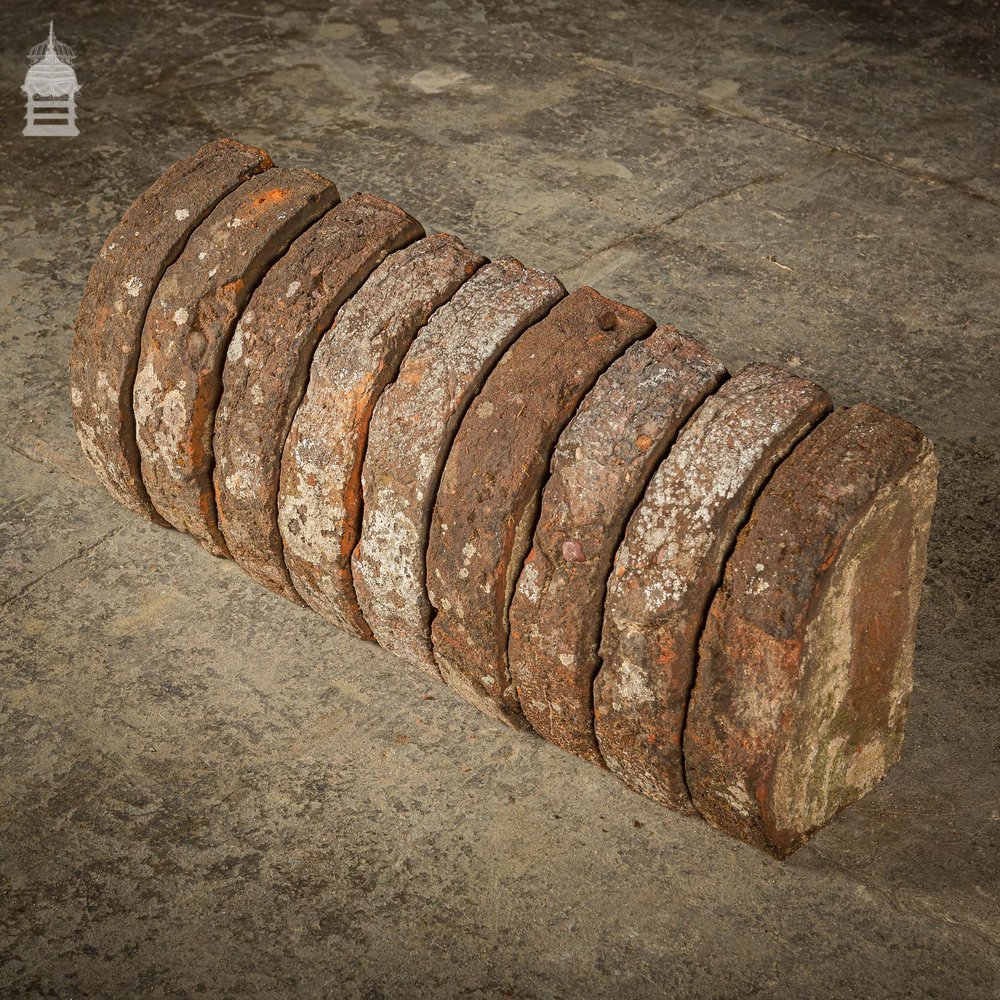 Batch of 22 Quarter Round 18 th C Wall Coping Red Brick Copings ...