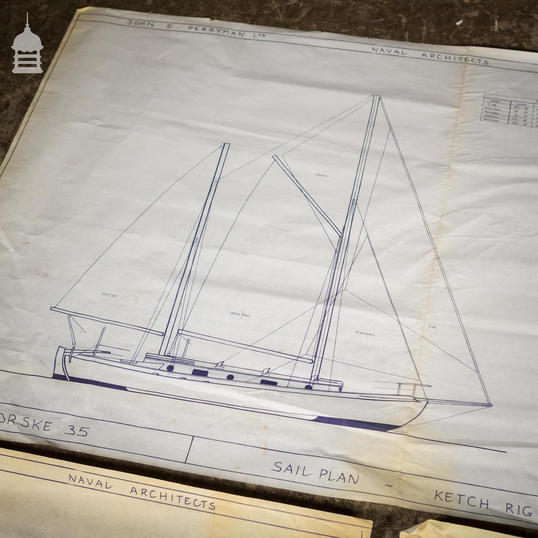 Batch of 660 Vintage Naval Architect Plans Boat Sailboat Technical ...