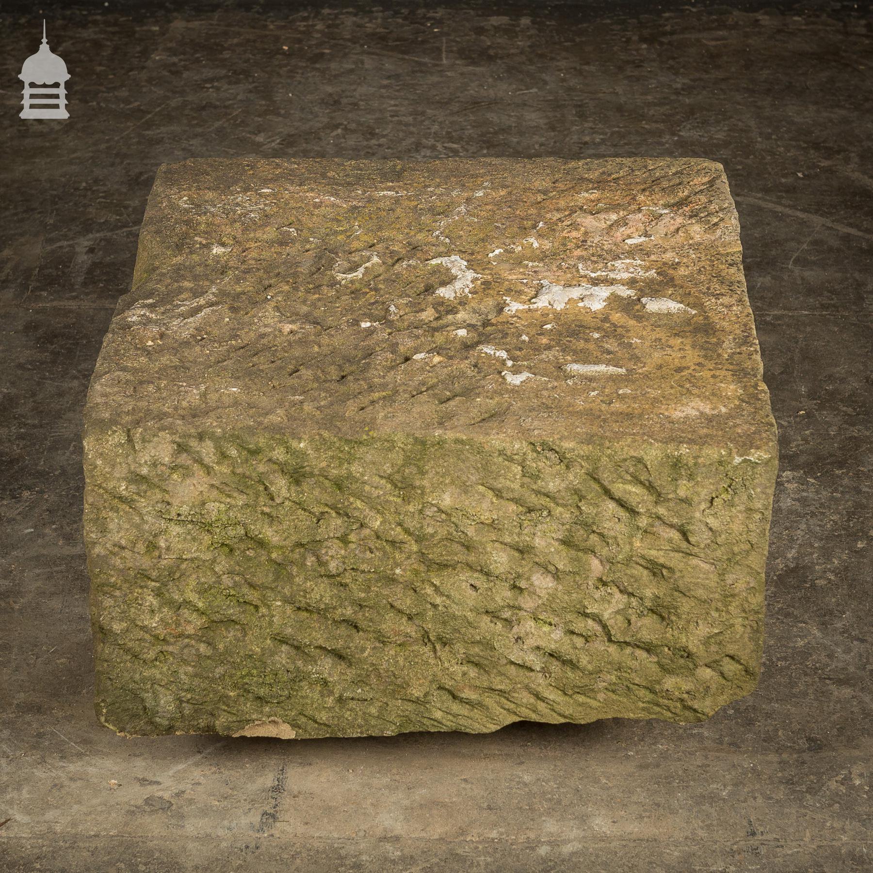 Large Reclaimed Hand Chiselled Sandstone Plinth Base | Norfolk Reclamation
