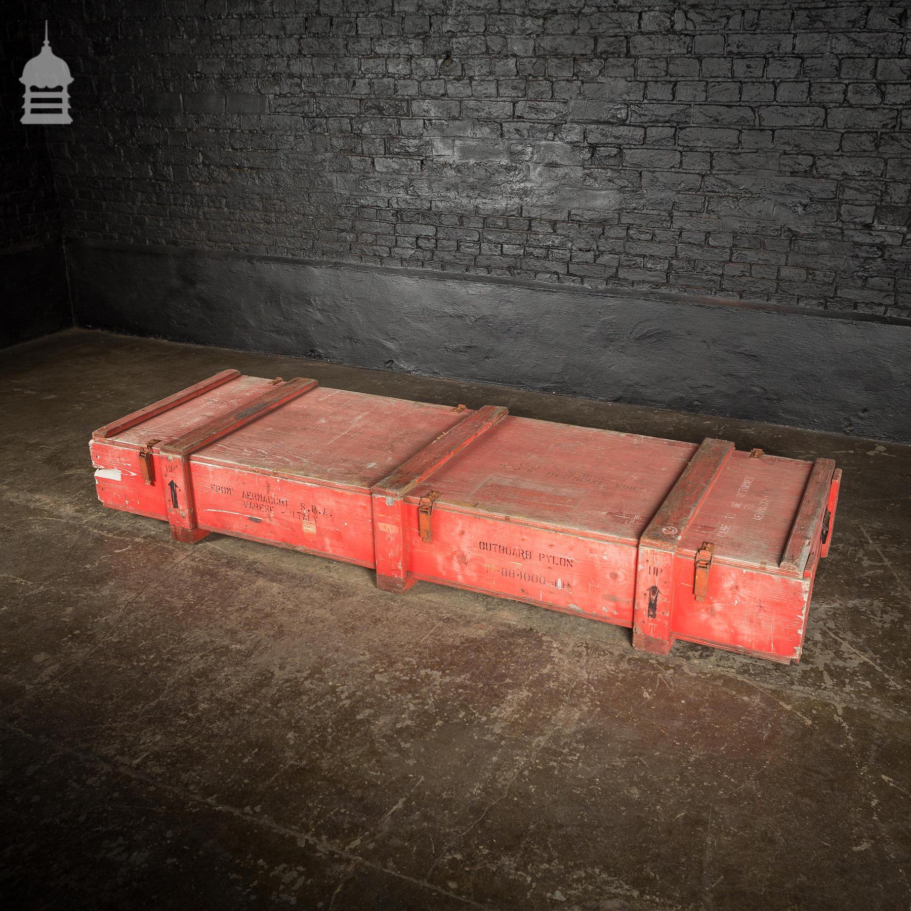 Large Red Wooden Aircraft Part Shipping Crate Reclaimed from a Norfolk ...