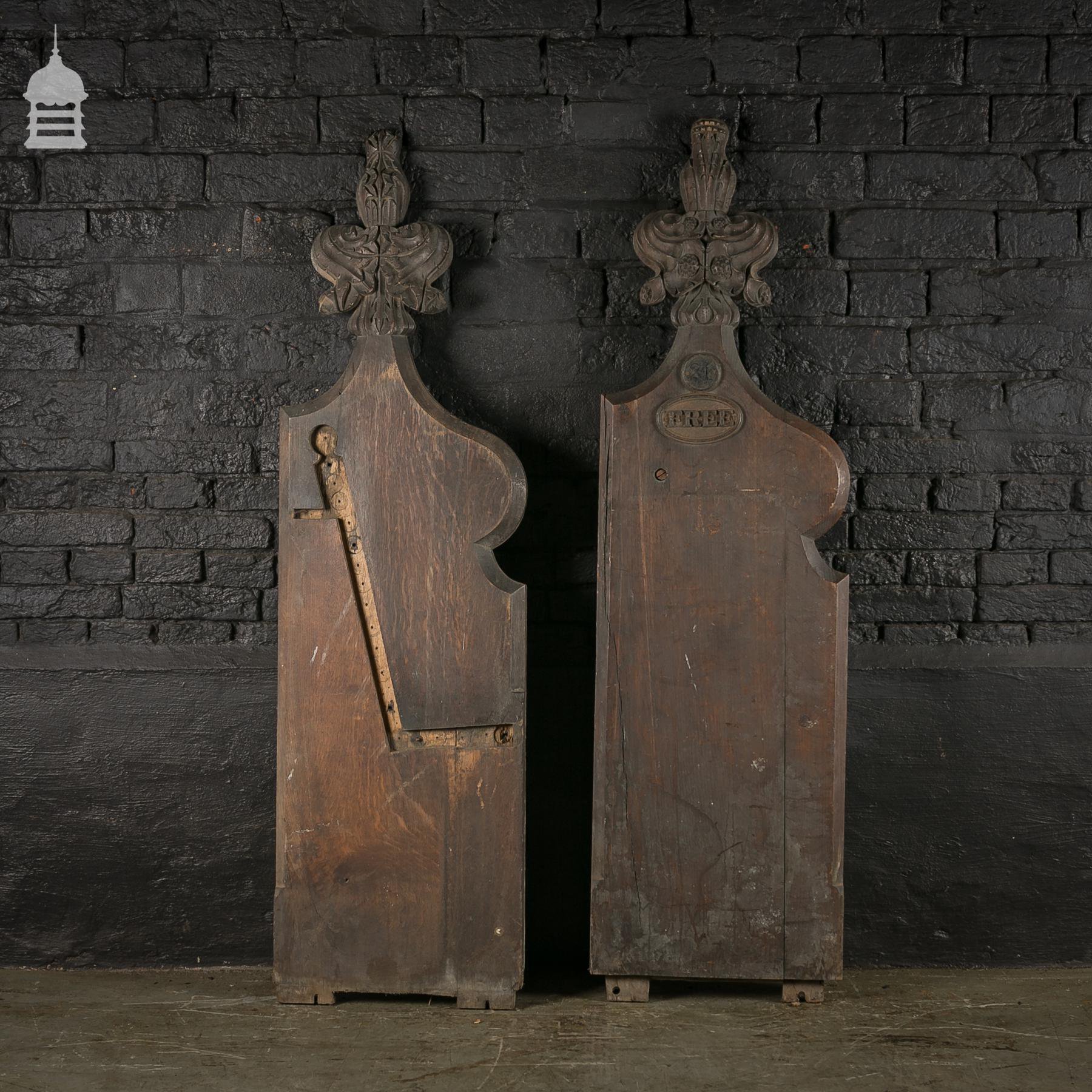 Pair of 19th C Oak Pew Ends with Ornate Carvings | Norfolk Reclamation