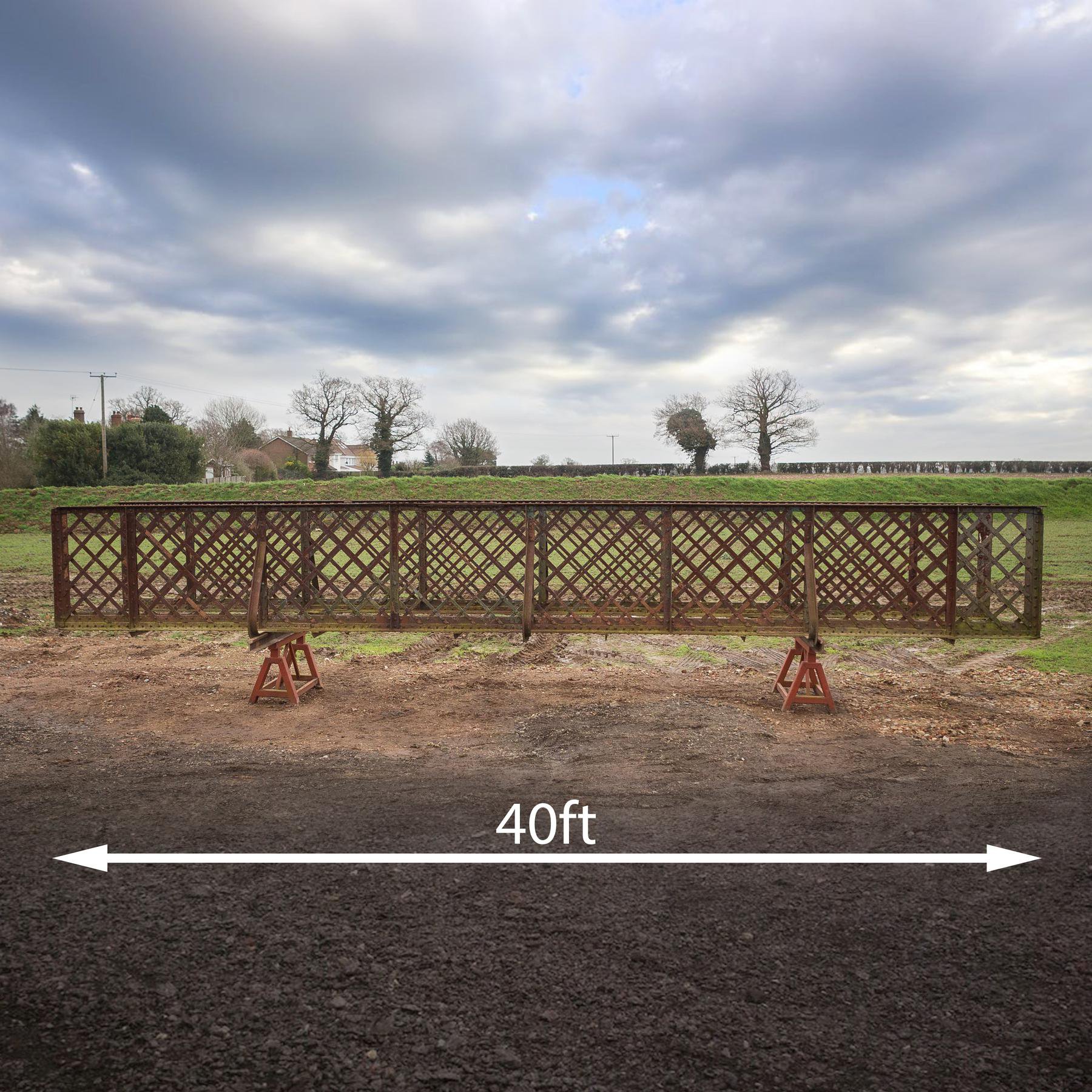 Large 40ft Industrial Victorian Riveted Wrought Iron Railway Footbridge ...