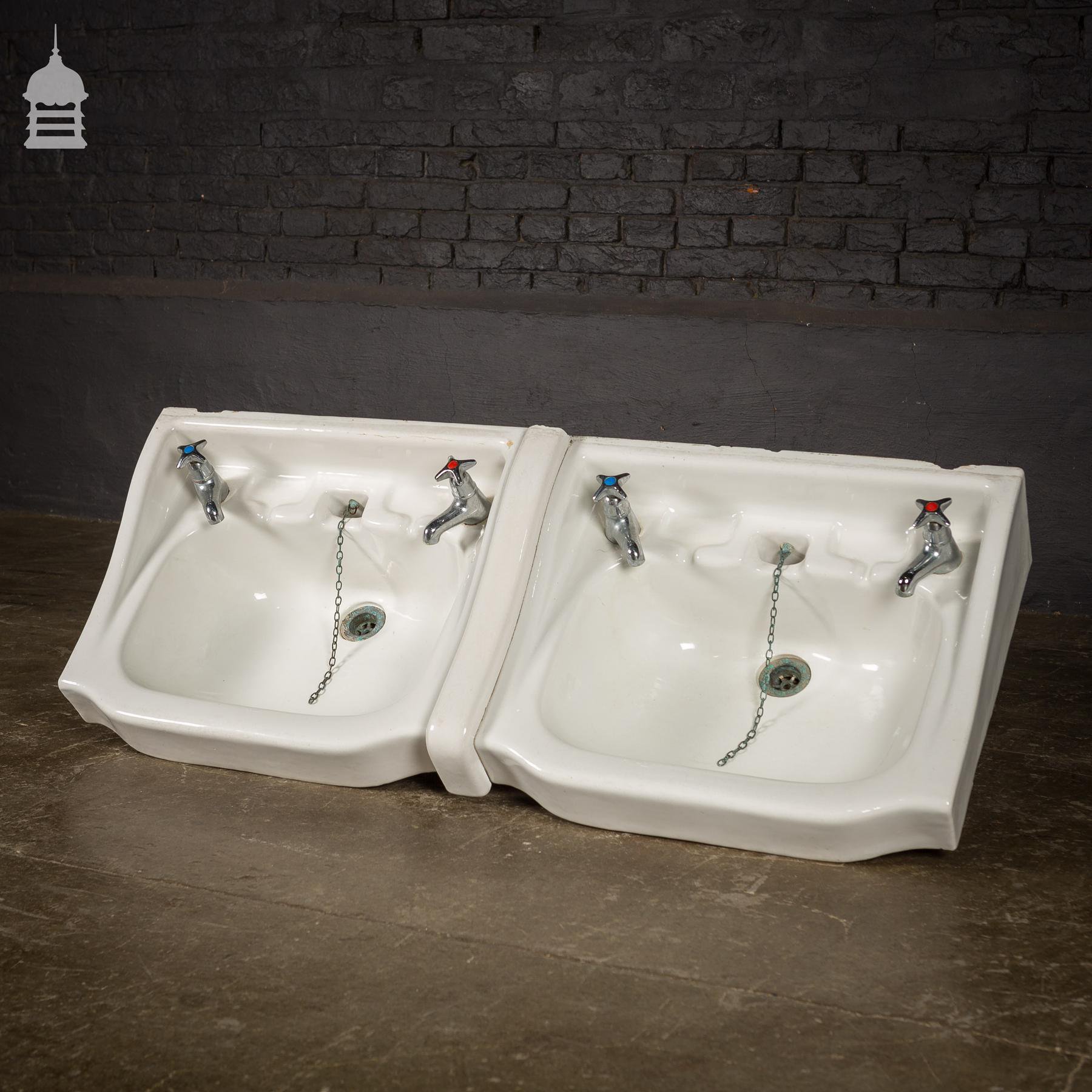 Pair of Interlocking Wash Hand Basins His and Hers Double Basin ...