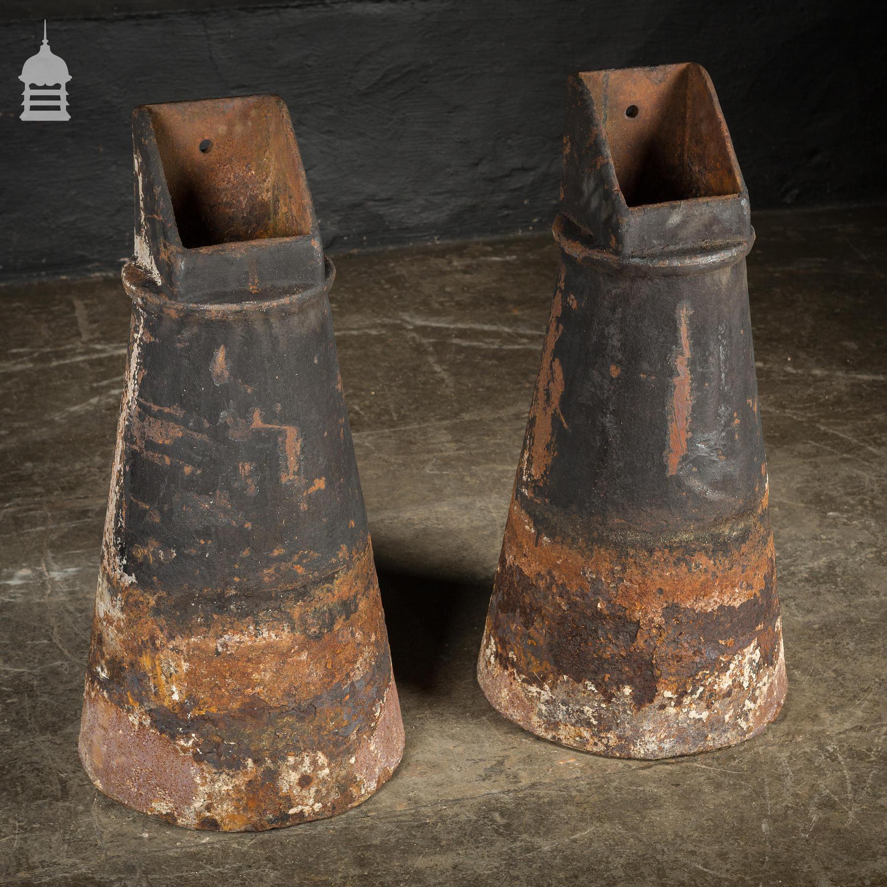 Pair of Cast Iron Post Bases Staddles Supports | Norfolk Reclamation