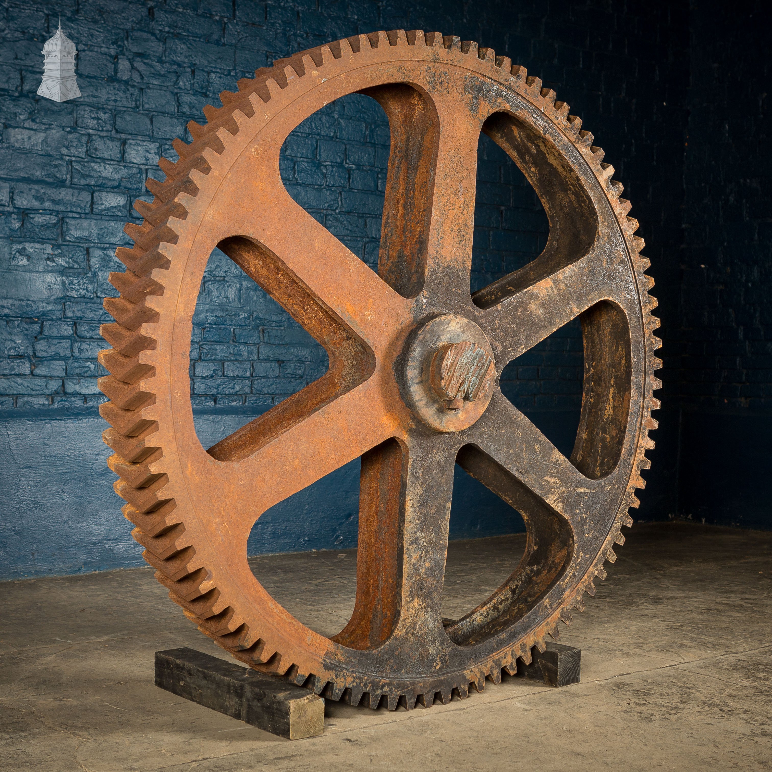 Large Industrial Cast Iron Cog Wheel Gear - 1.3 Metres in Diameter ...