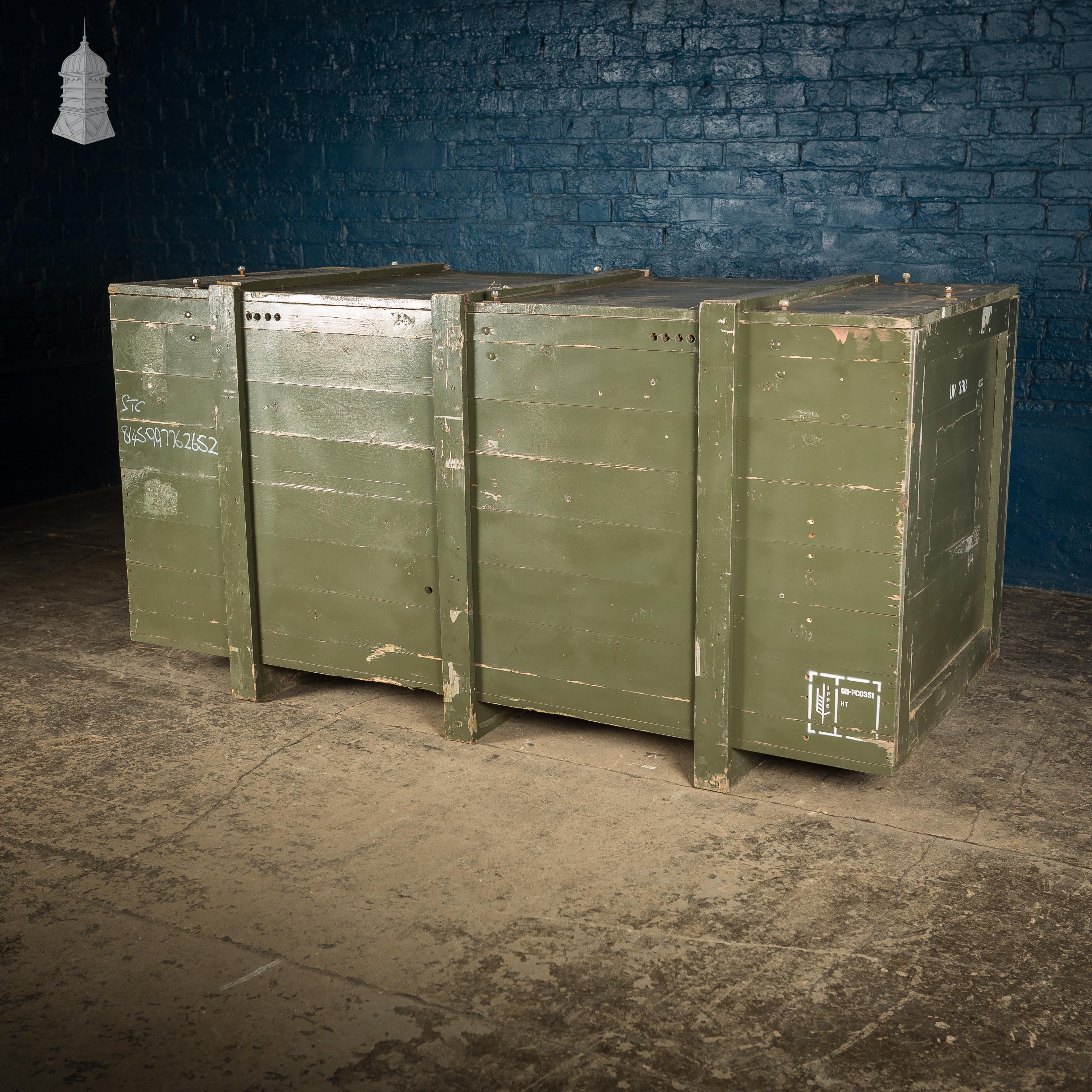 Large Military Green Painted Wooden Aircraft Part Shipping Crate Box ...