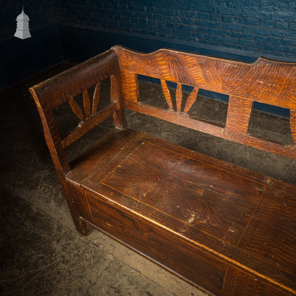 Circa 1900 Pine Hungarian Settle with Faux Woodgrain Scumble Finish ...