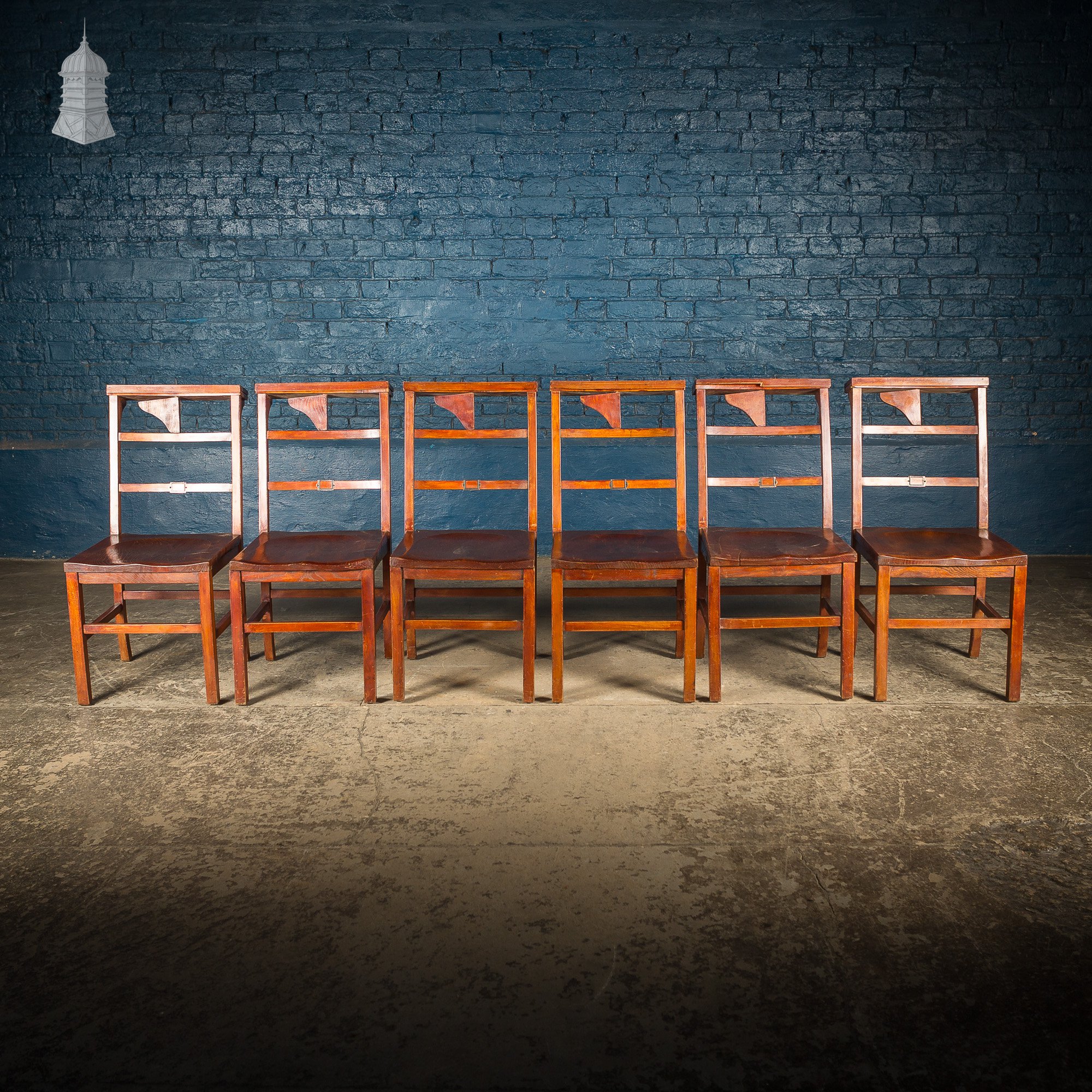 Set of 6 Elm 19th C Synagogue Chairs [No. 7] | Norfolk Reclamation