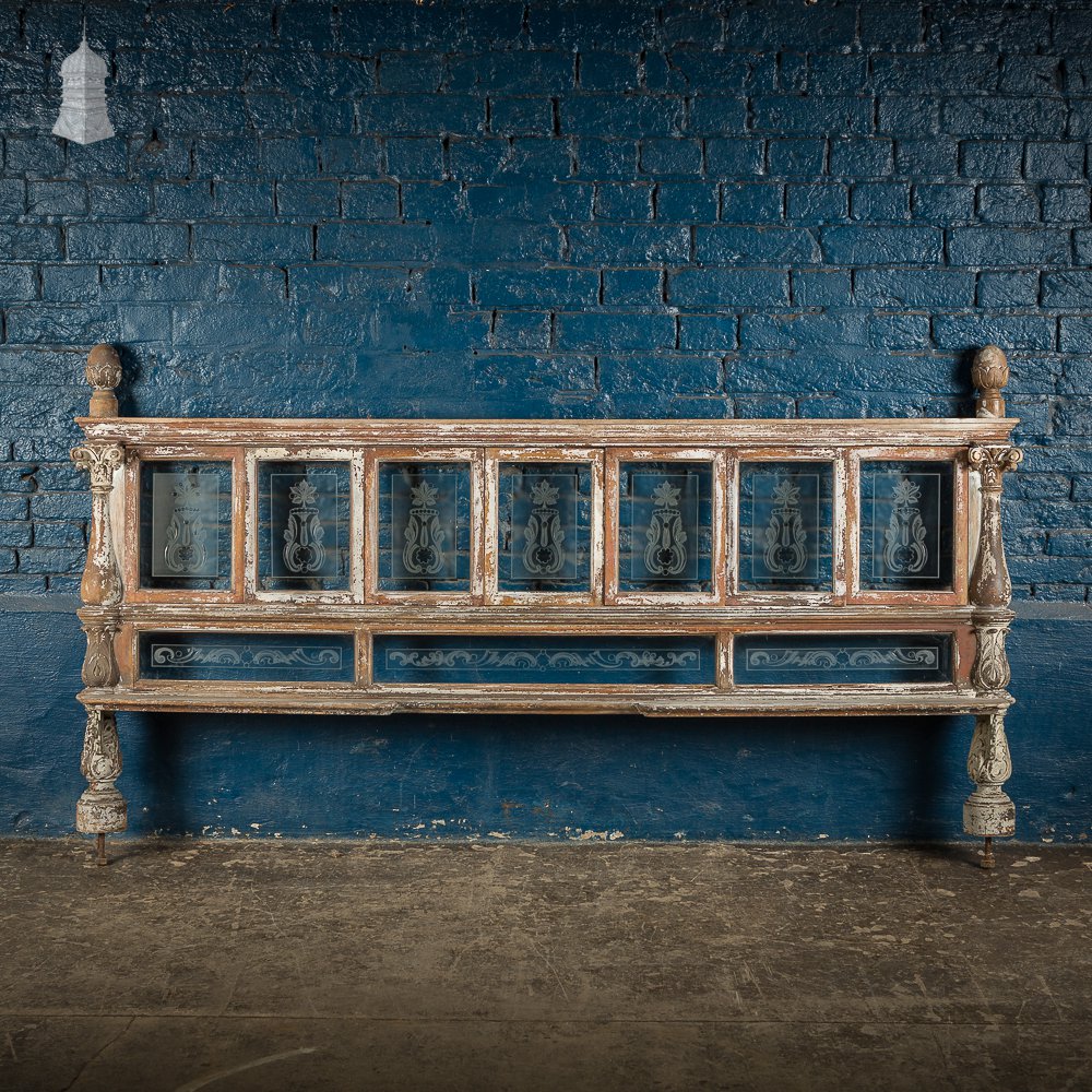 19th C Mahogany Snob Screen Victorian Pub Divider With Etched Glass ...