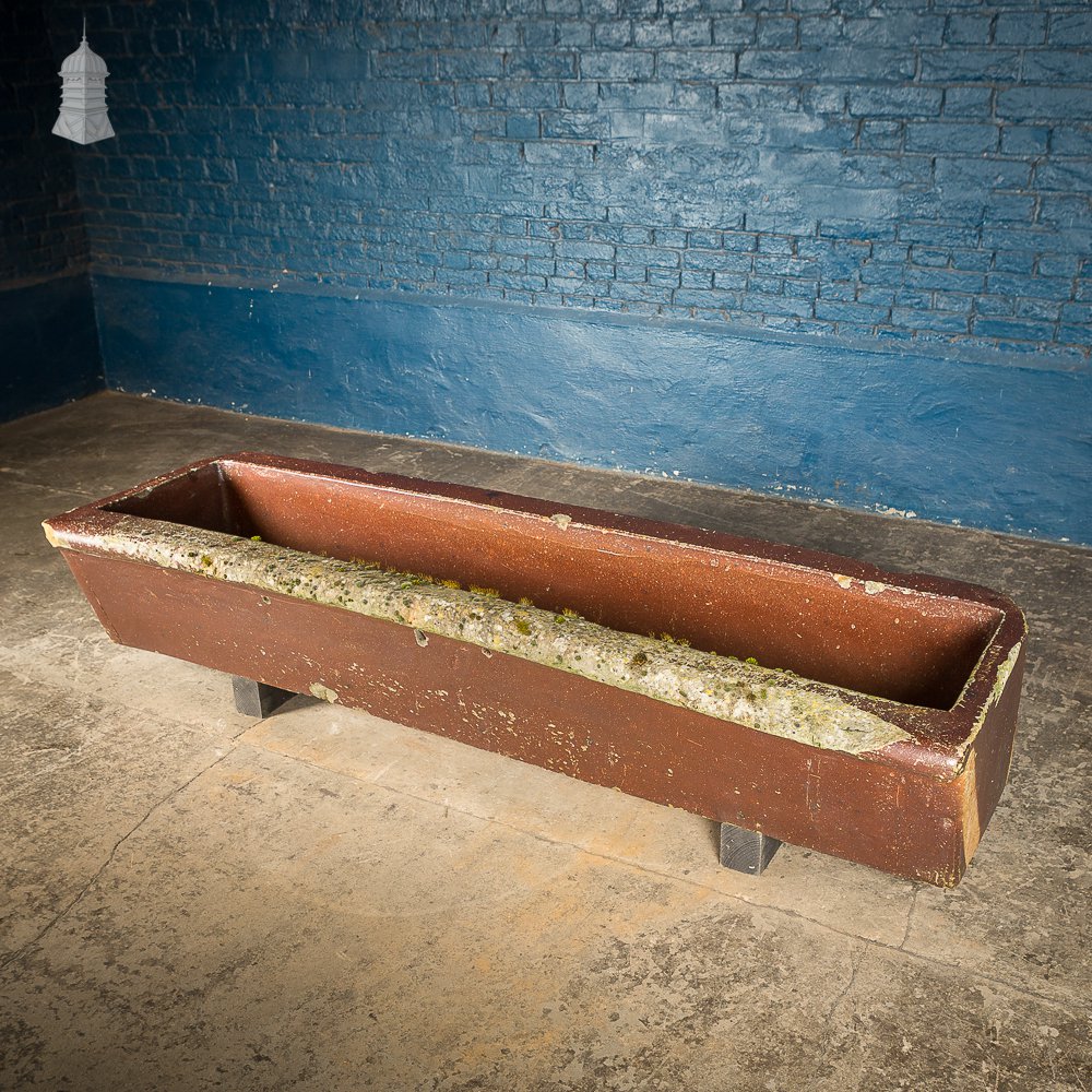 Large Salt Glazed Trough Planter by Farnley & Co | Norfolk Reclamation