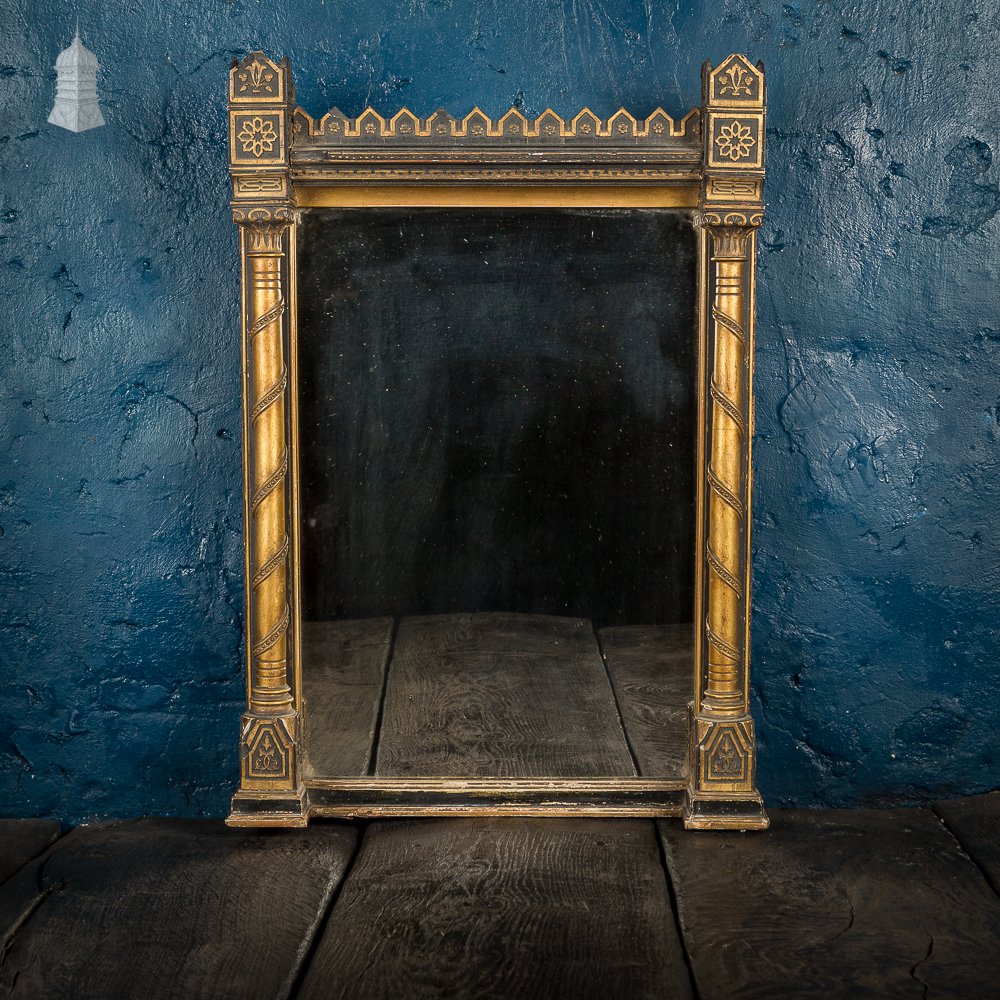 19th C Gold Flanked Column Niche Mirror | Norfolk Reclamation