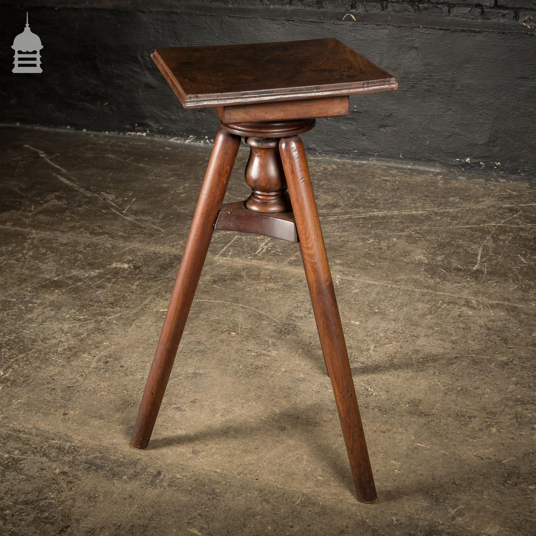 19th C Mahogany Rotating Artists Plinth | Norfolk Reclamation