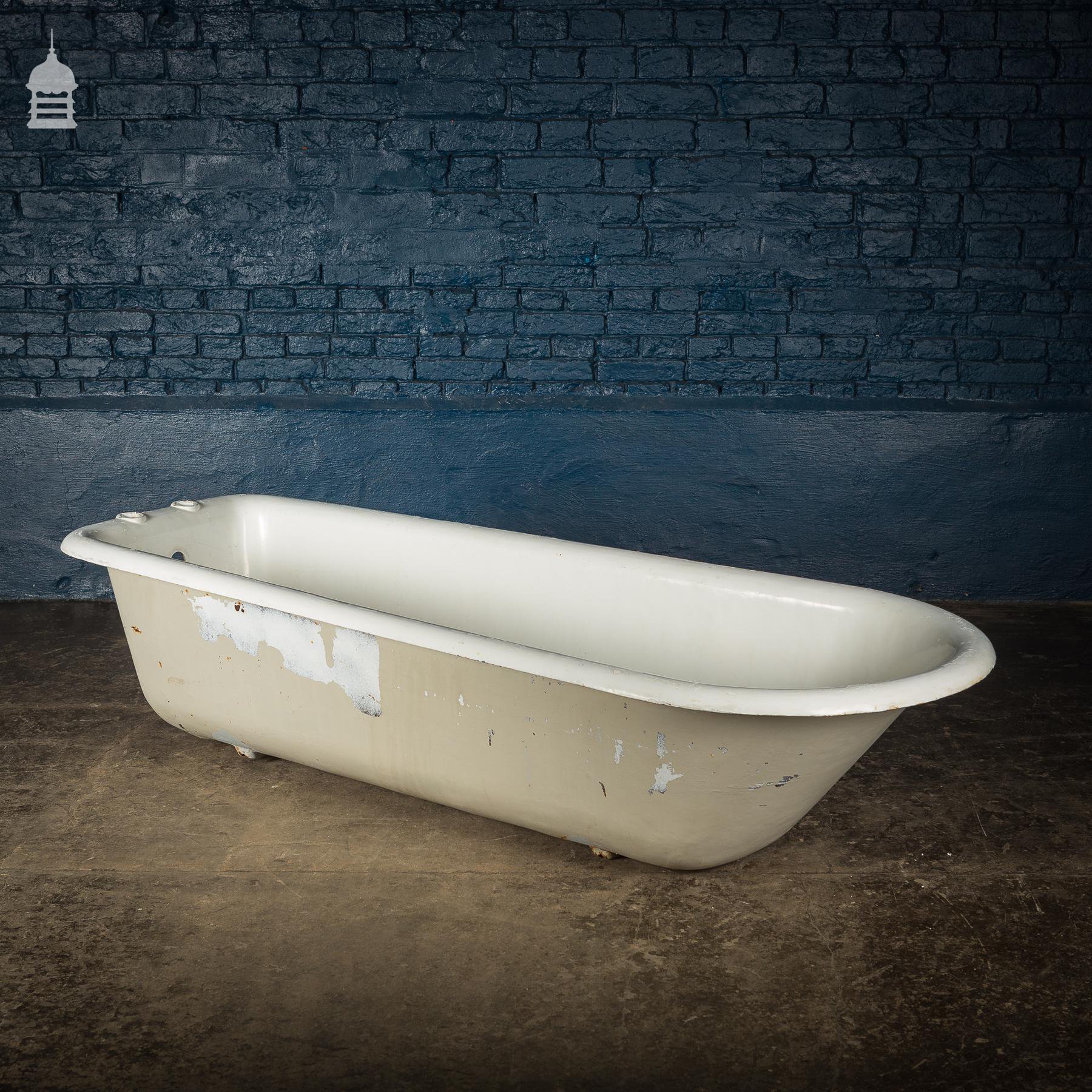 19th C 6ft Cast Iron Roll Top Bath Without Feet | Norfolk Reclamation