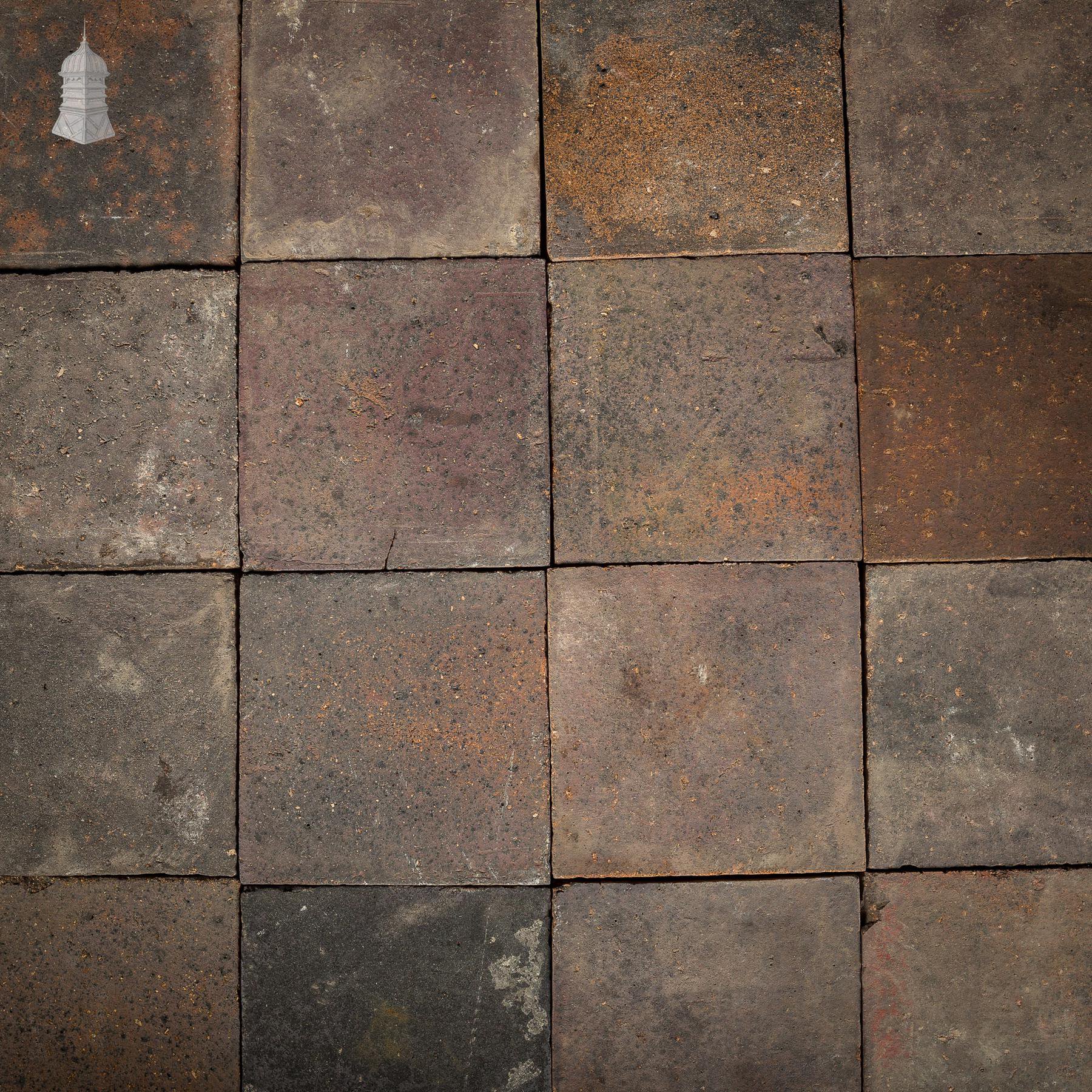 Batch of 120 Victorian Staffordshire Blue 9" x 9" Quarry Tiles ...
