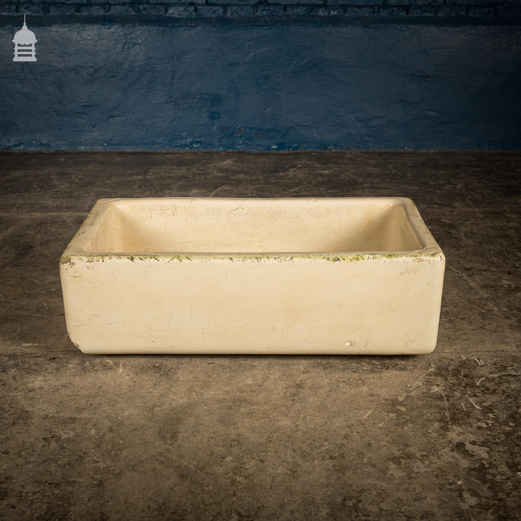 Cane Glazed Trough Stamped Hurlford by Kilmarnock with Worn Finish ...