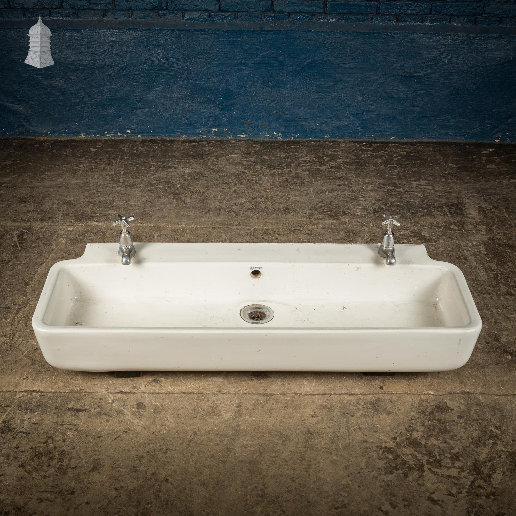Vintage Adamsez Long White Ceramic Trough Sink | Norfolk Reclamation