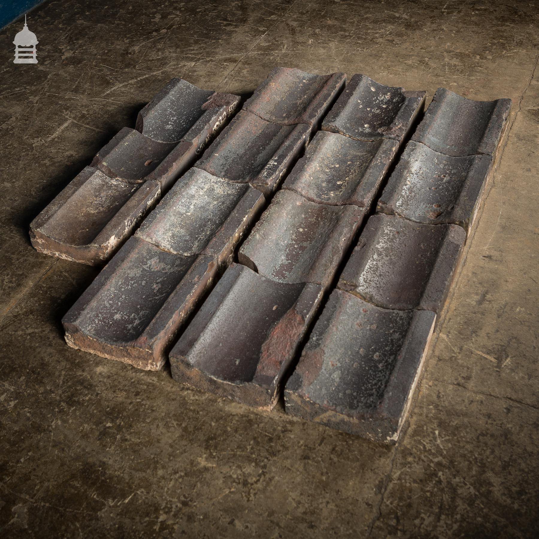 Batch of 15 Staffordshire Blue Drainage Floor Bricks a Run of 4 Metres ...