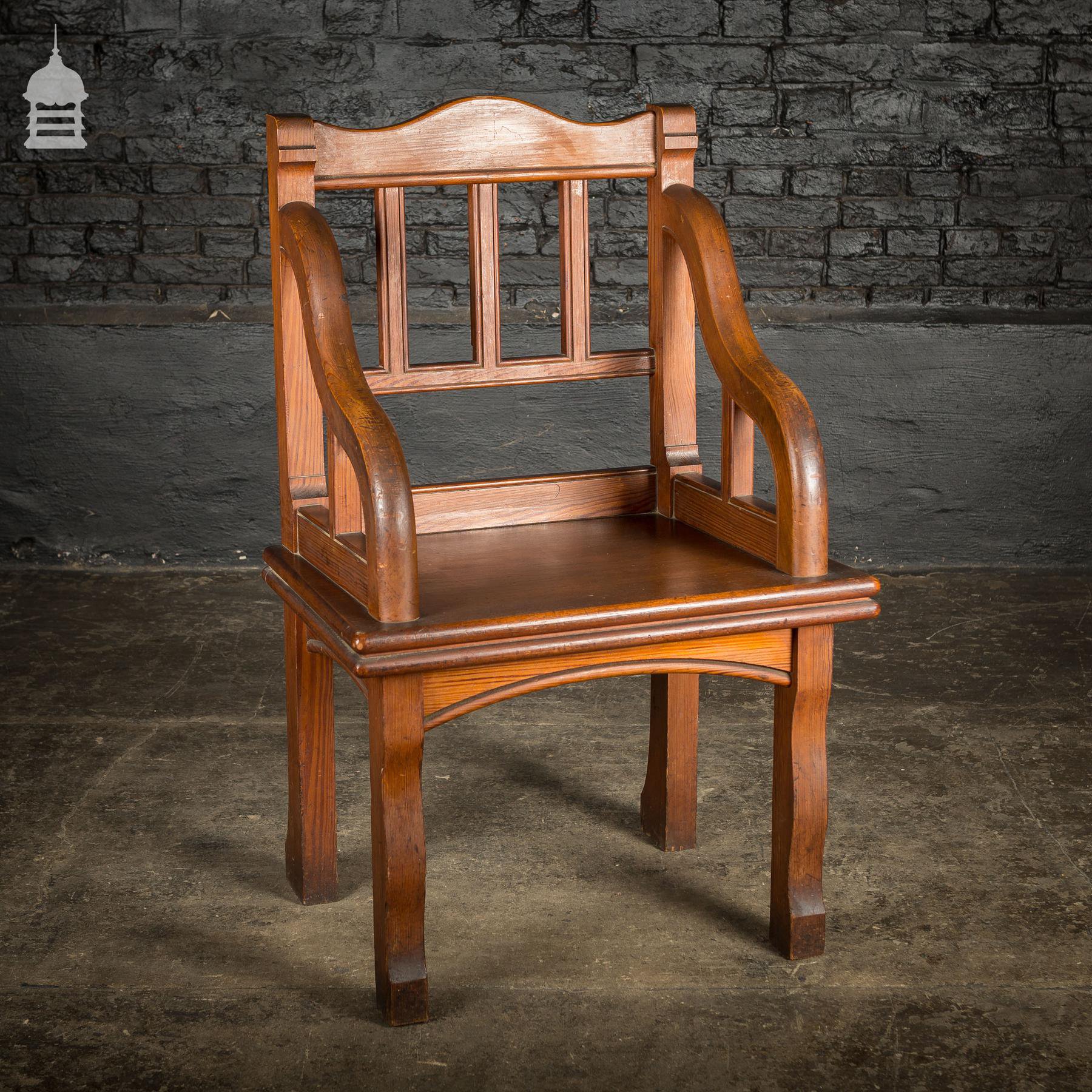 Unusual 19th C Aesthetics Movement Pitch Pine Ecclesiastical Throne ...