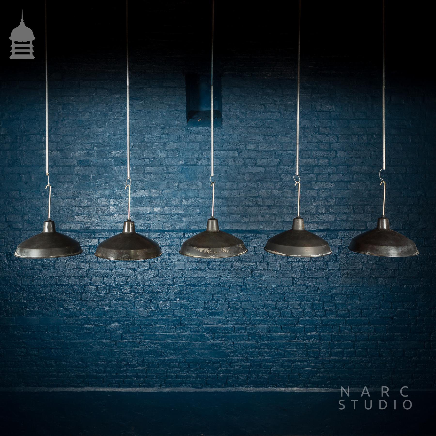 Batch of 5 NARC Studio Stripped Industrial Metal Light Shades | Norfolk ...
