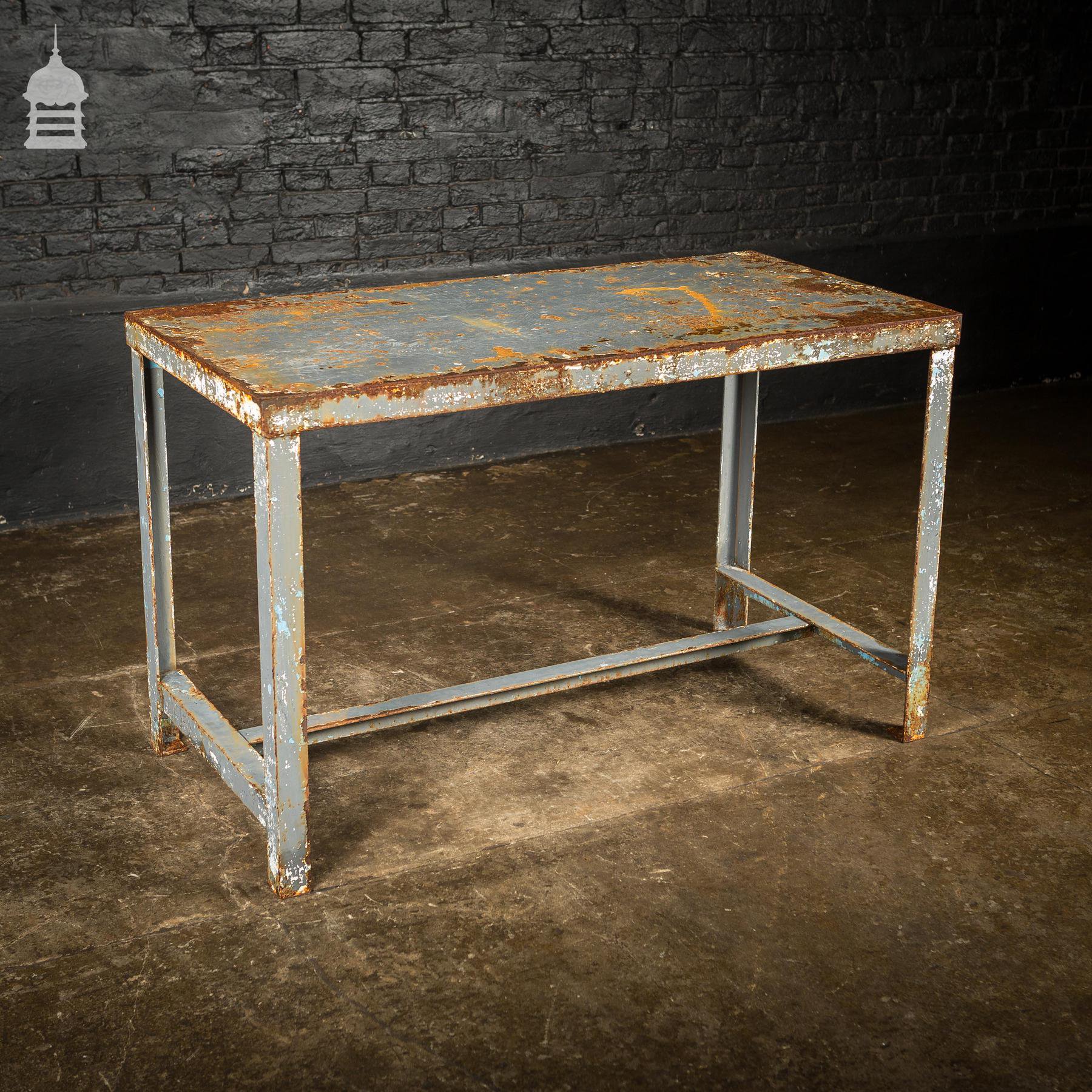 Distressed Industrial Metal Workshop Bench Table | Norfolk Reclamation