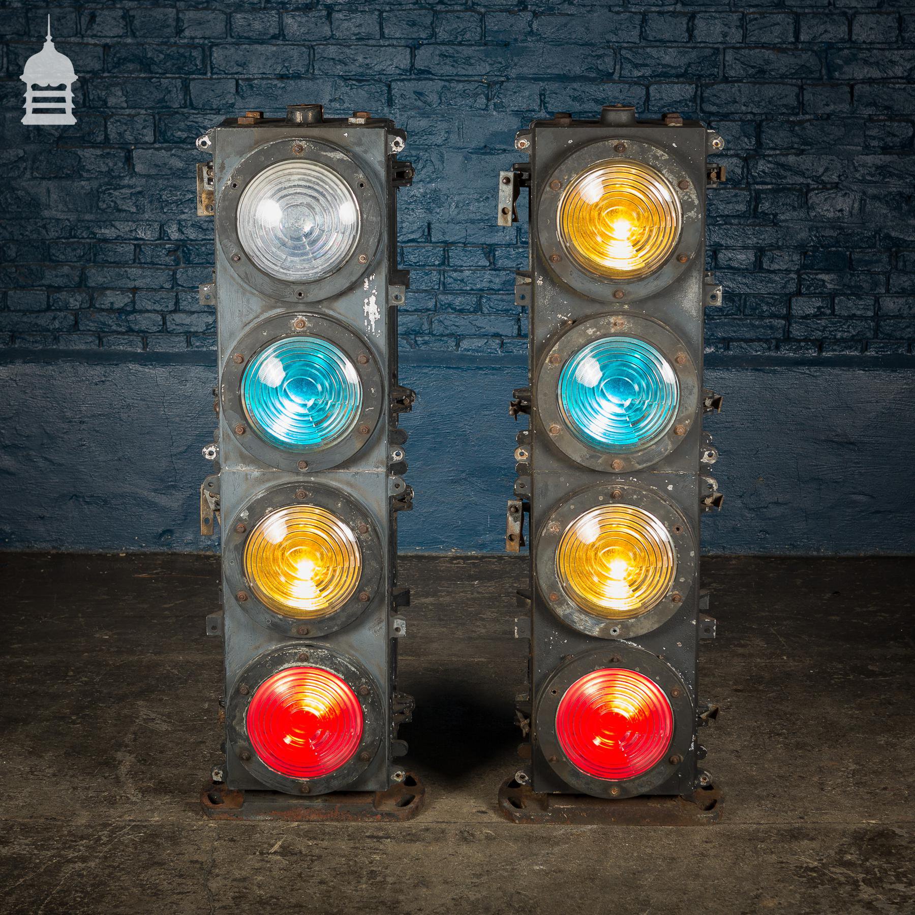 Pair of Vintage Four-Aspect Colour-Light Railway Signals by ...