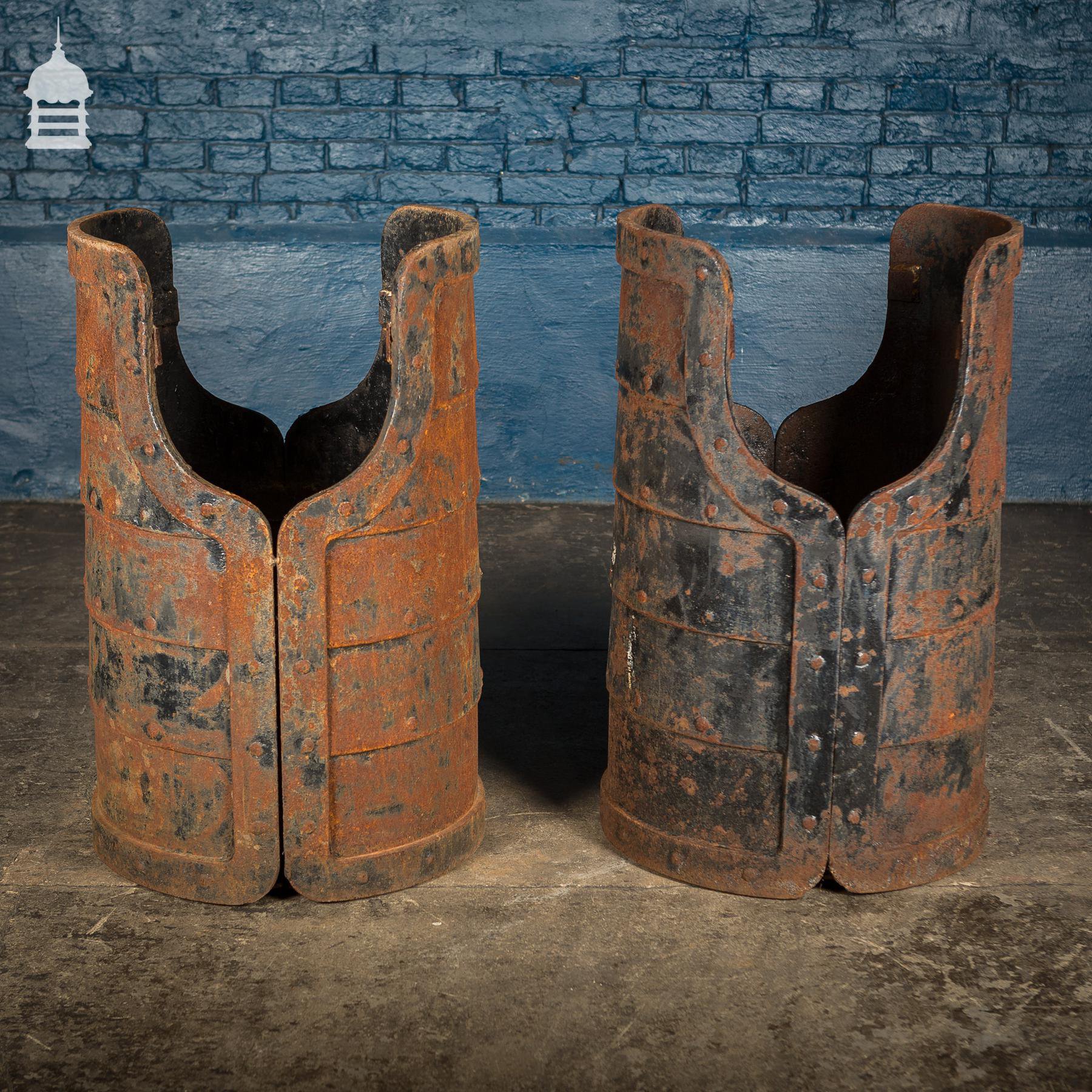 Pair of Cylindrical Riveted Cast Iron Industrial Bases | Norfolk ...