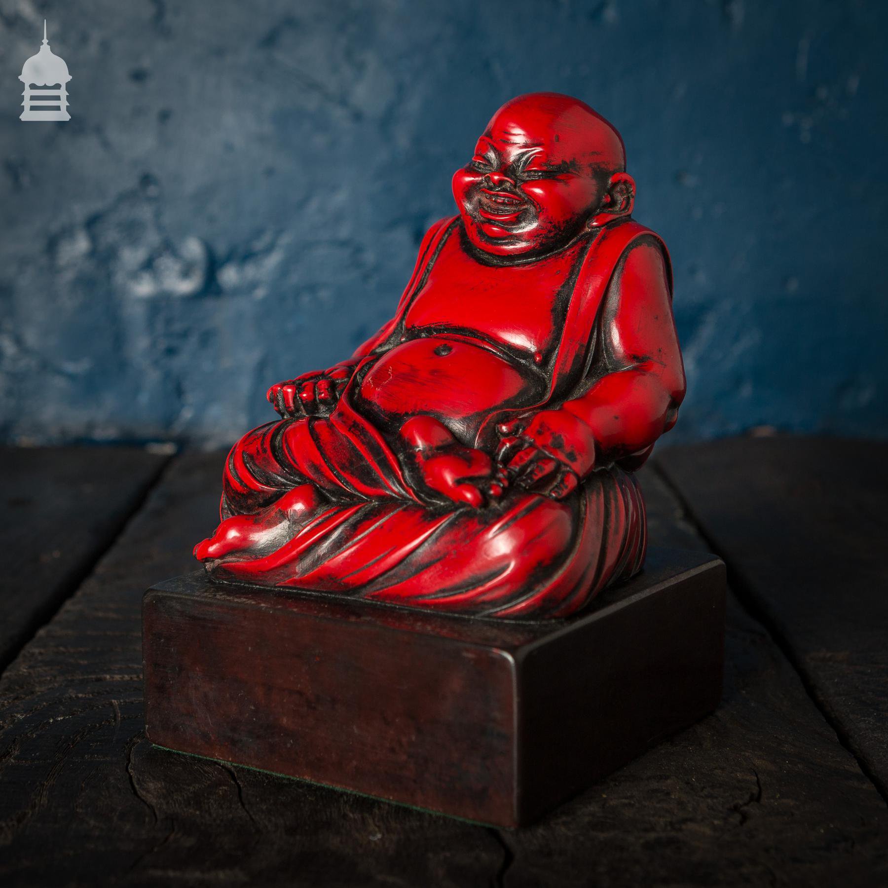 Early 20th C Red Resin Buddha | Norfolk Reclamation