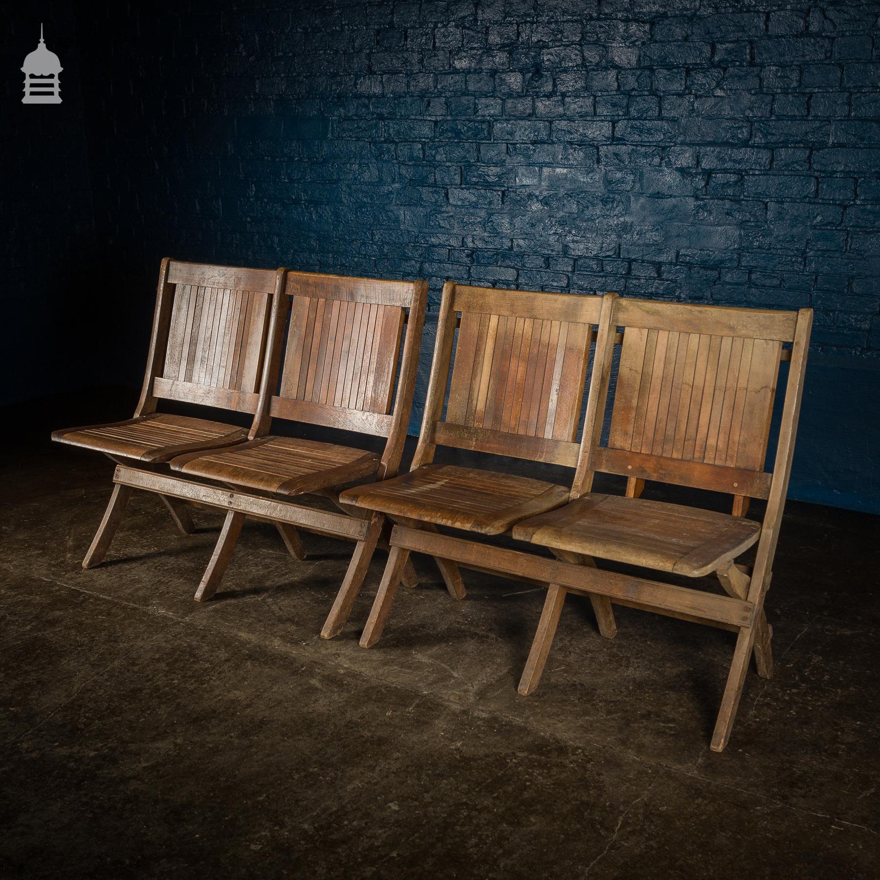 Pair of Vintage Hardwood Folding Double Spectators Seats | Norfolk ...