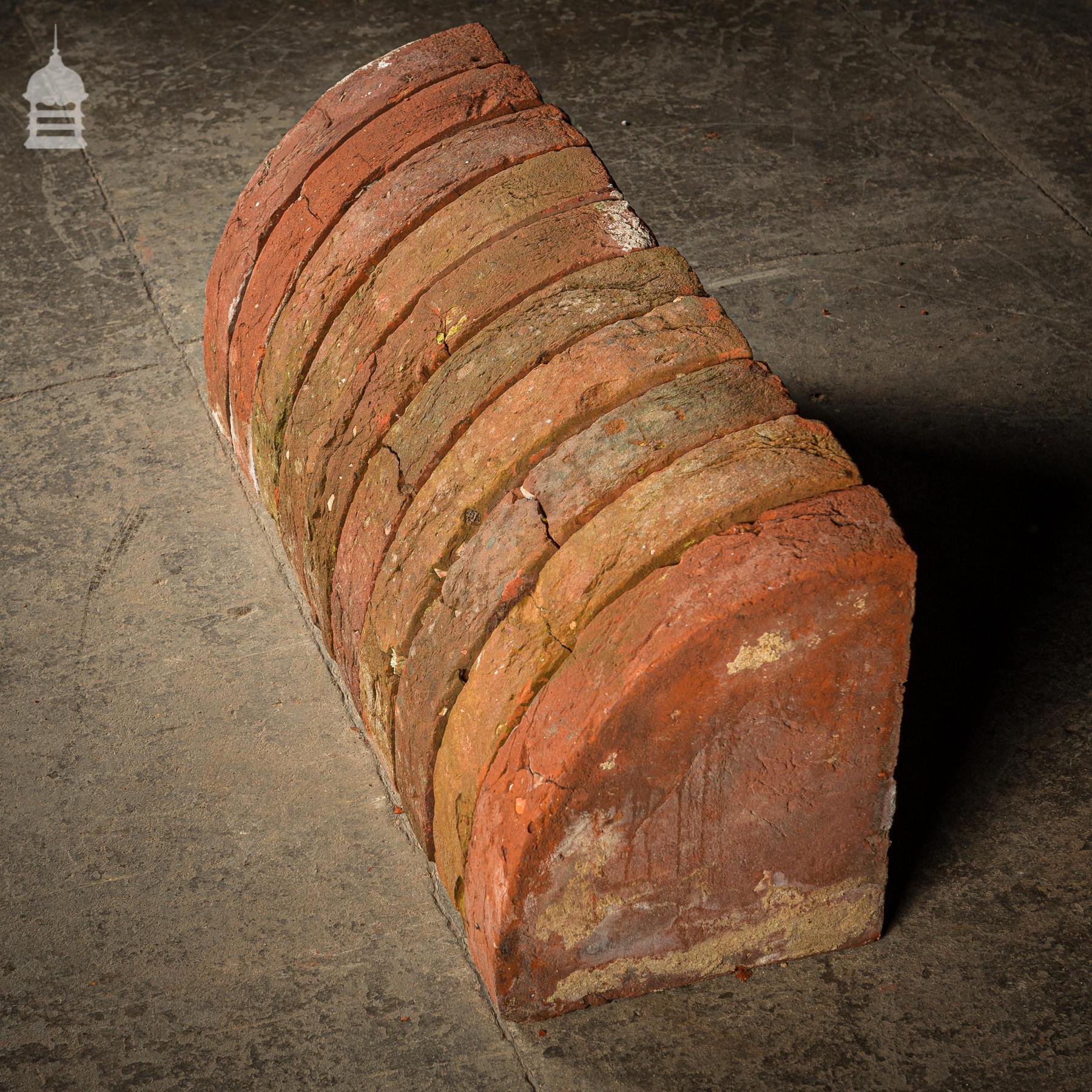 Batch of 13 Quarter Round Wall Coping 18th C Red Brick Copings ...