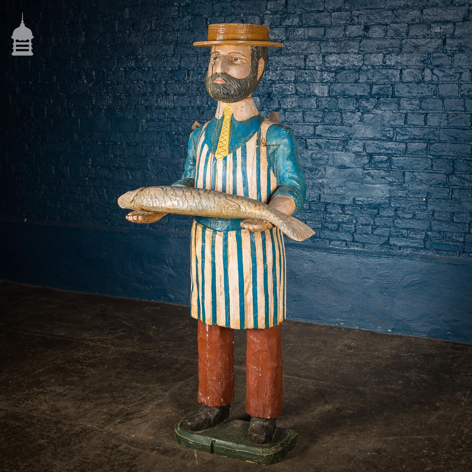 Victorian Carved Timber Fishmonger Shop Figure | Norfolk Reclamation
