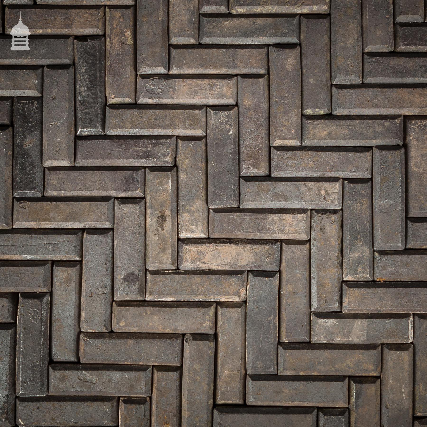 Batch of 580 Narrow Victorian Staffordshire Blue Clinker Pavers - 4 ½ ...