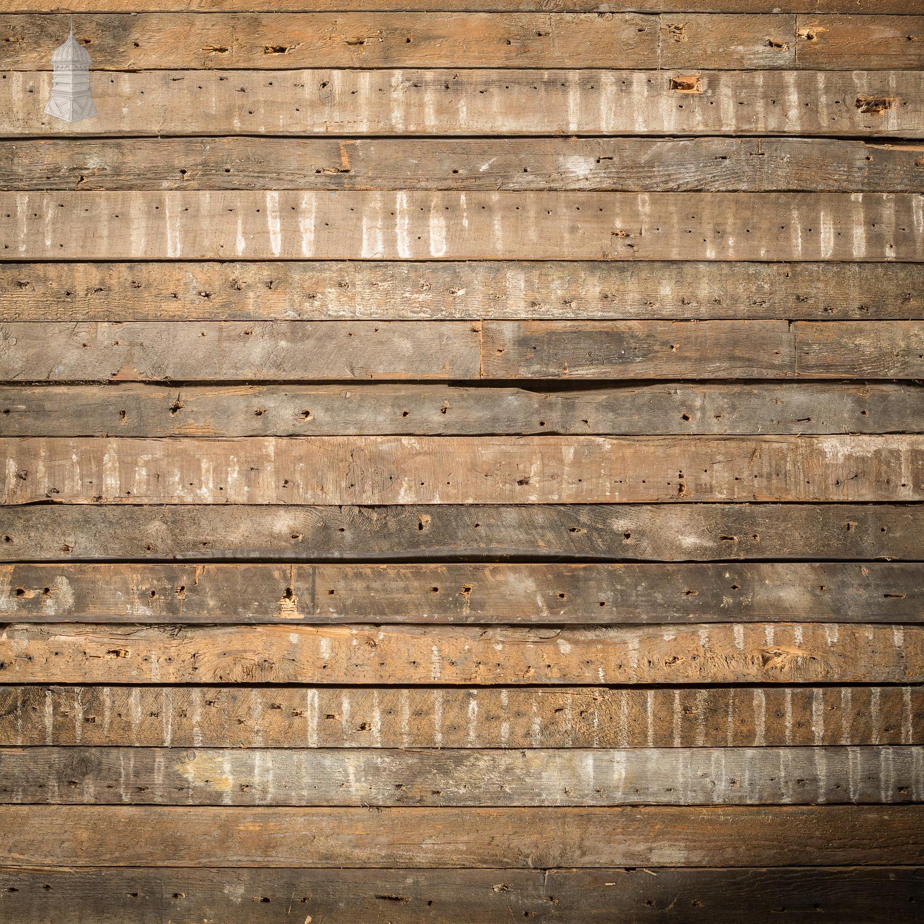 Batch of 40 Square Metres of Narrow Pine Strip Wall Cladding Cut from ...