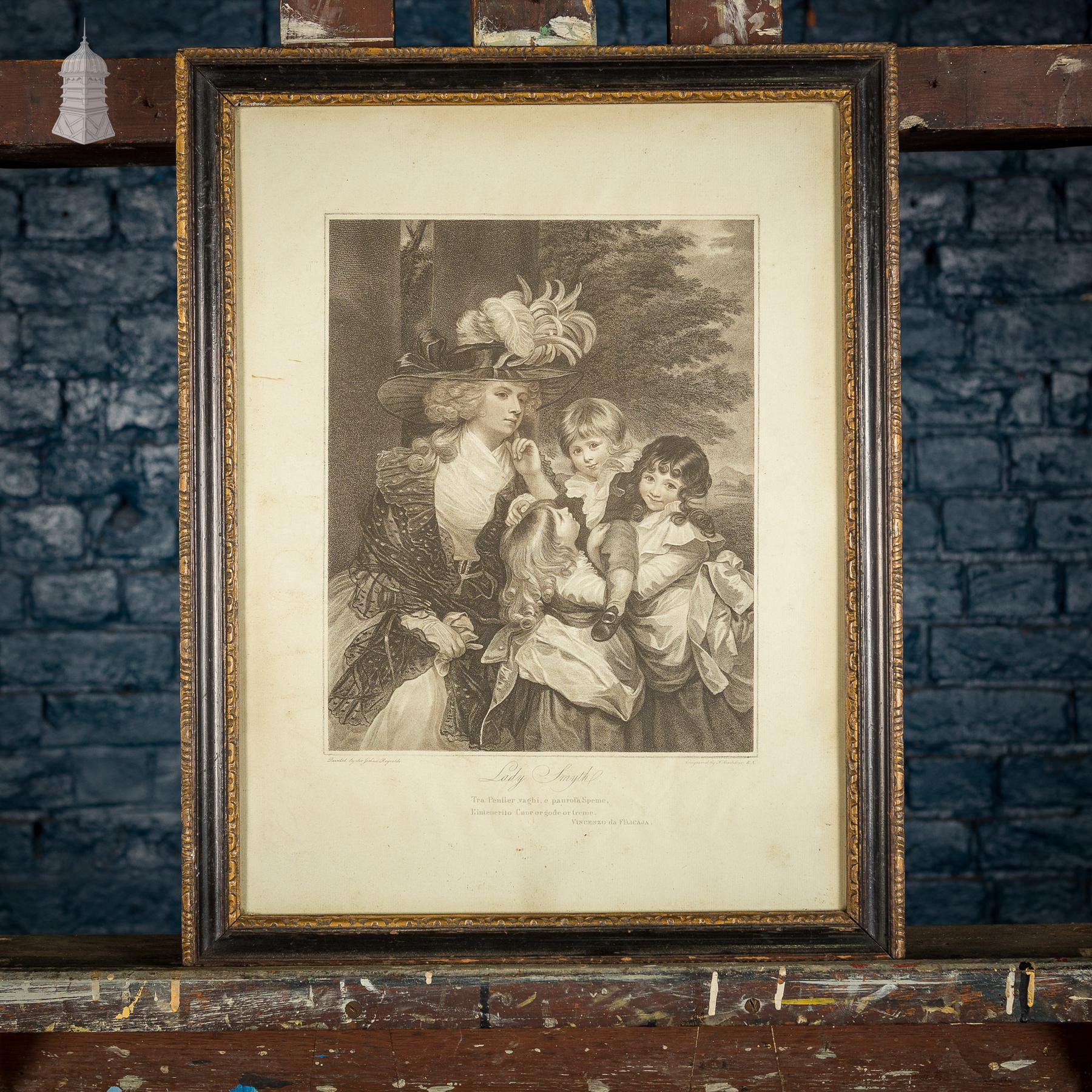 Framed Print of 1789 Engraving of Lady Smyth and Her Children: George ...
