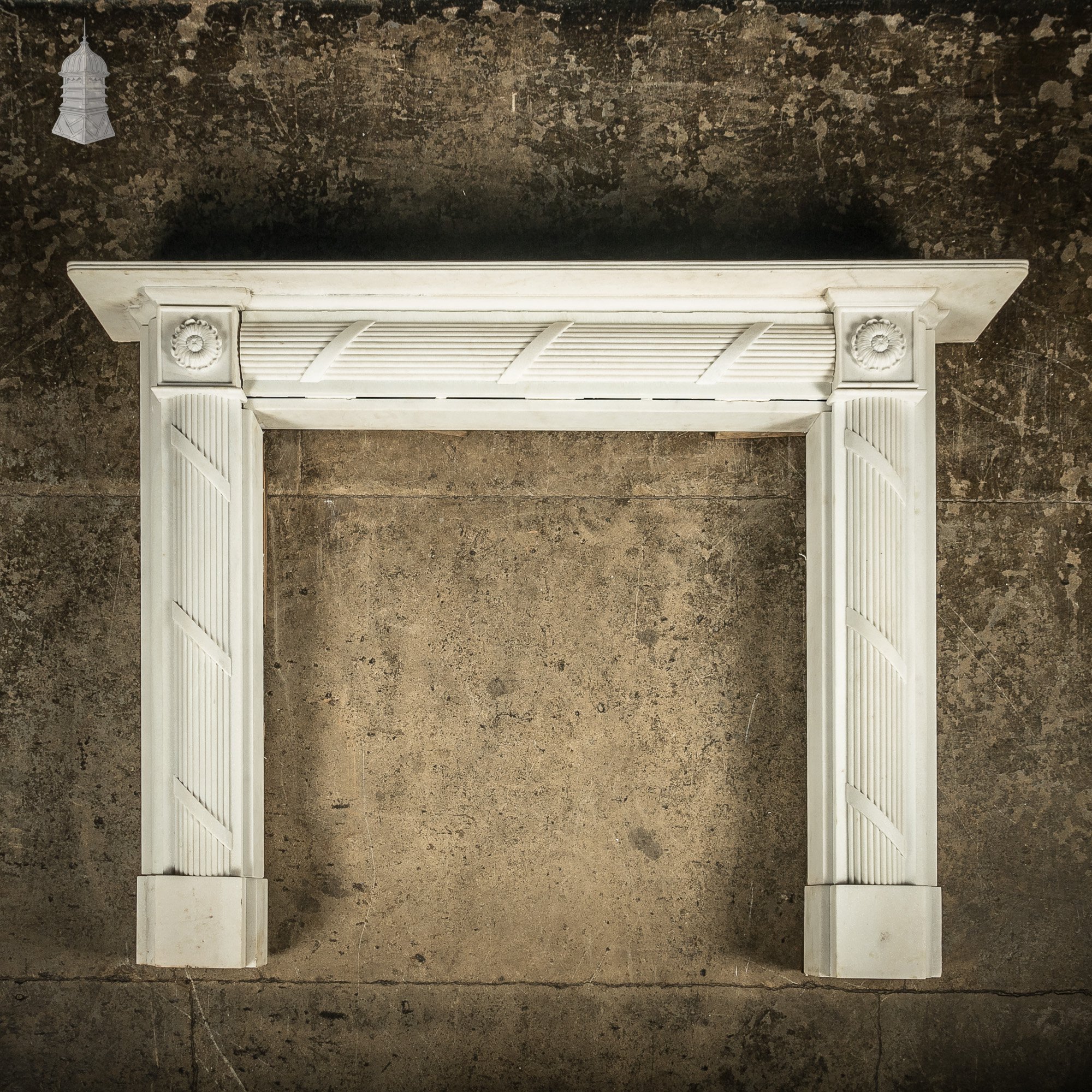 White Marble Fireplace of Roman Ornate Design | Norfolk Reclamation