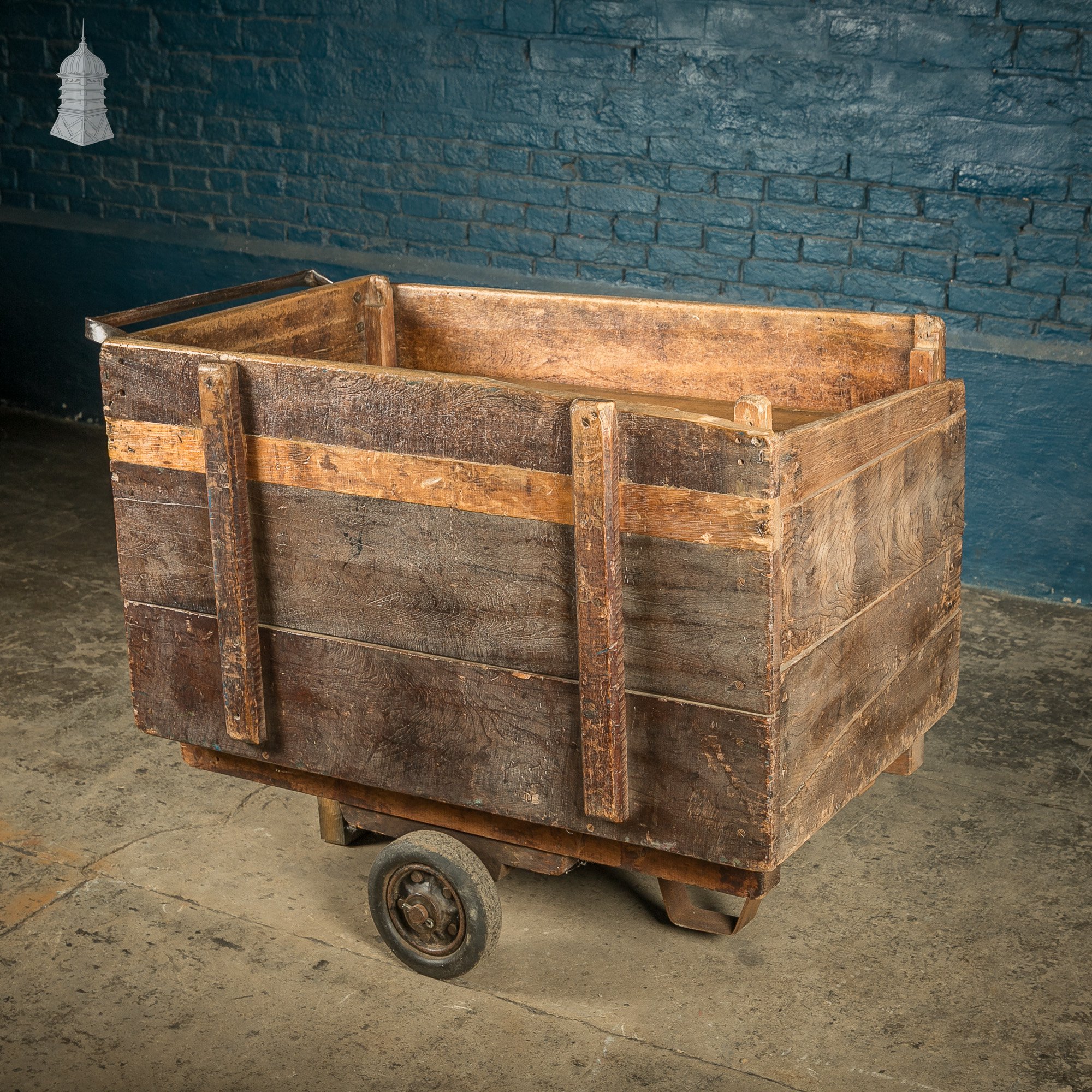 Wheeled Box Trolley, Bygone Industrial Hardwood Cart | Norfolk Reclamation