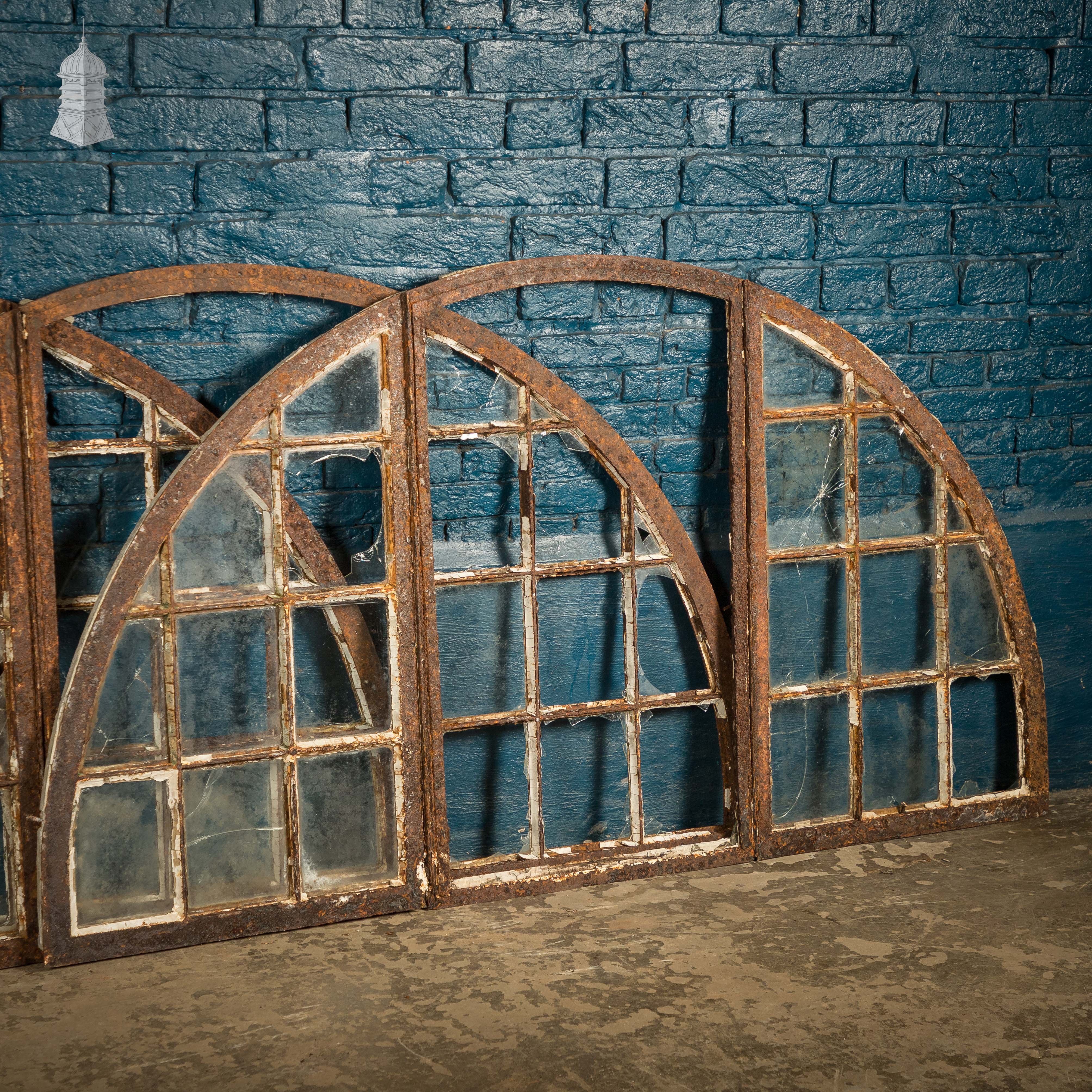 Arched Window Frames, Set of 5, Cast Iron | Norfolk Reclamation