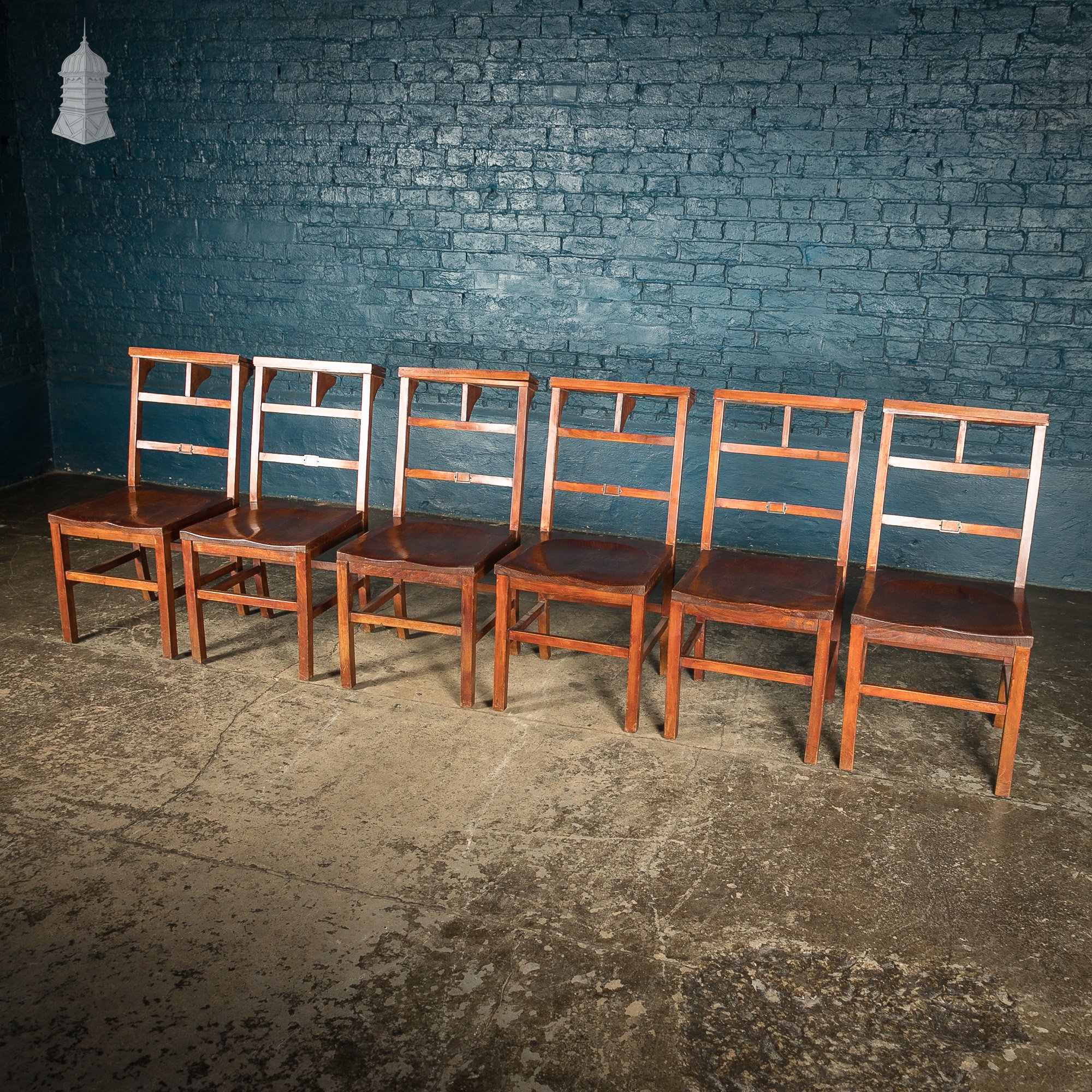 Set of 6 Elm 19th C Synagogue Chairs [No. 9] | Norfolk Reclamation