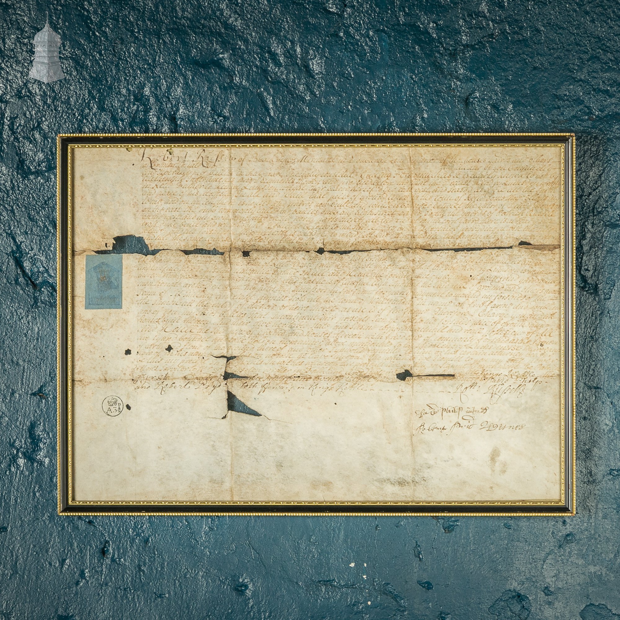 Vellum Title Deeds, Dated 1729 in a Double Sided Frame, 18th C ...